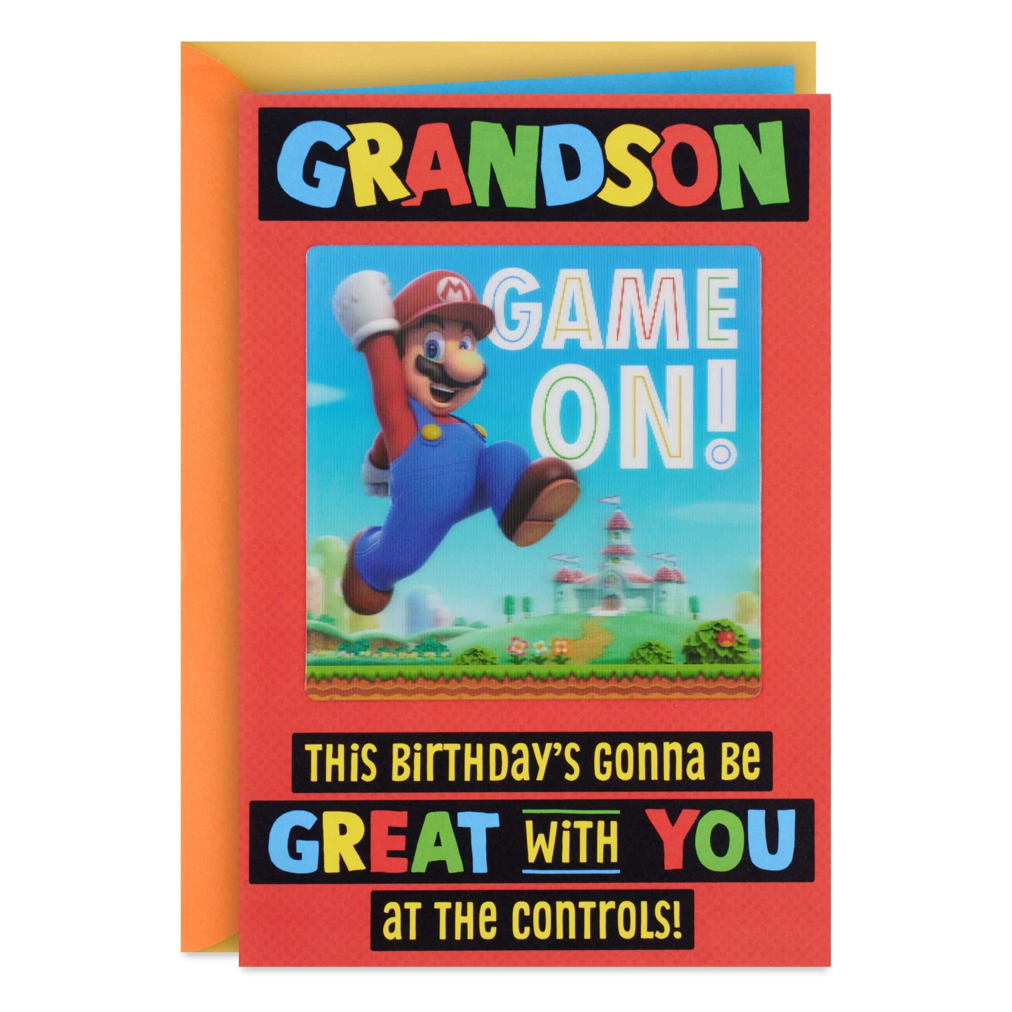 Hallmark Nintendo Super Mario Lenticular Birthday Card for Kids (Game ...