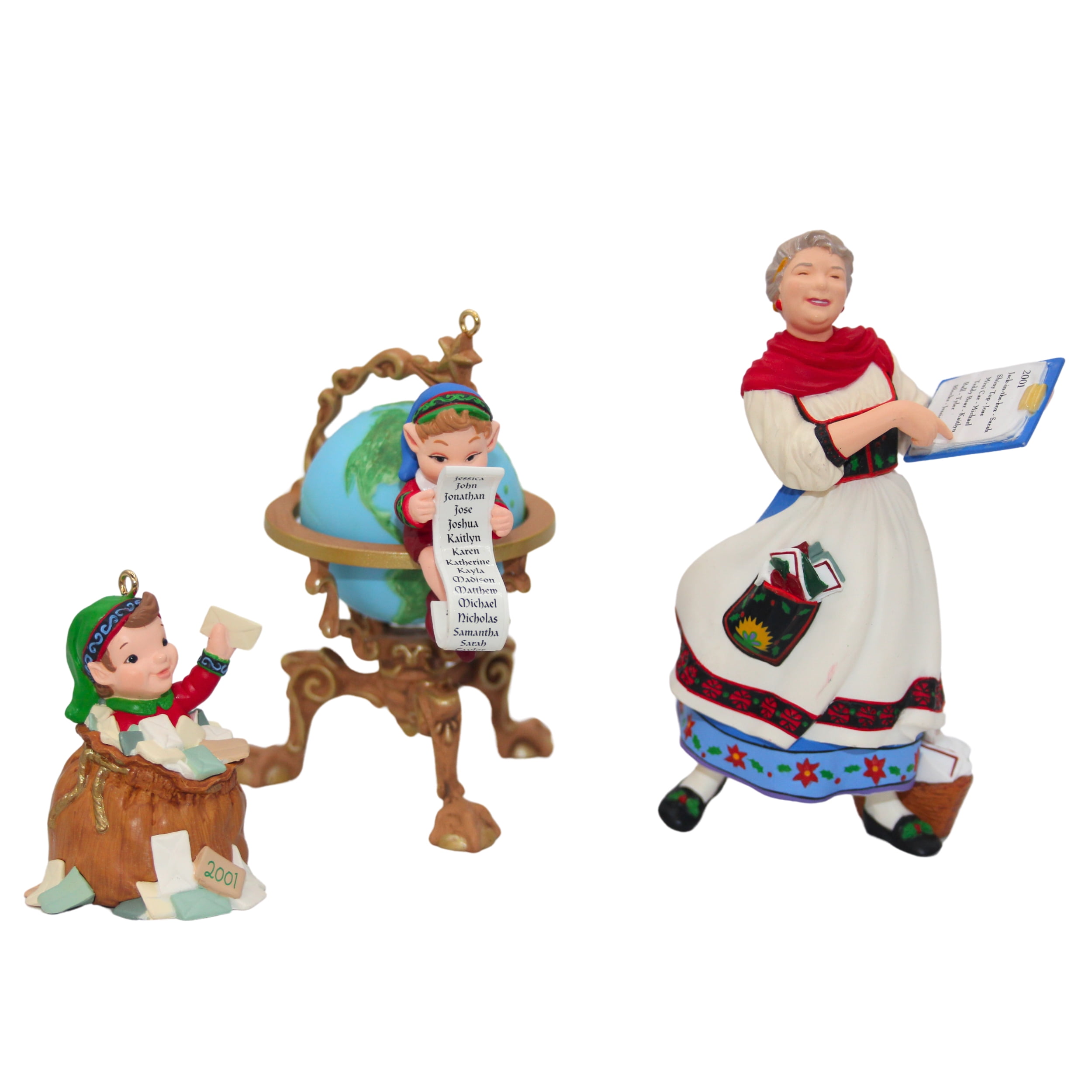 Hallmark Ornament: 2001 Lettera, Globus & Mrs. Claus | QC2001 - Walmart.com