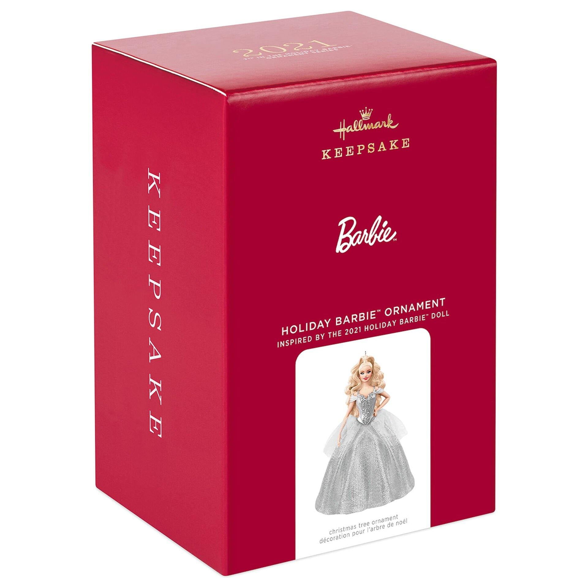 Hallmark 2021 Holiday Barbie Christmas Doll Ornament | QXR9275 ...
