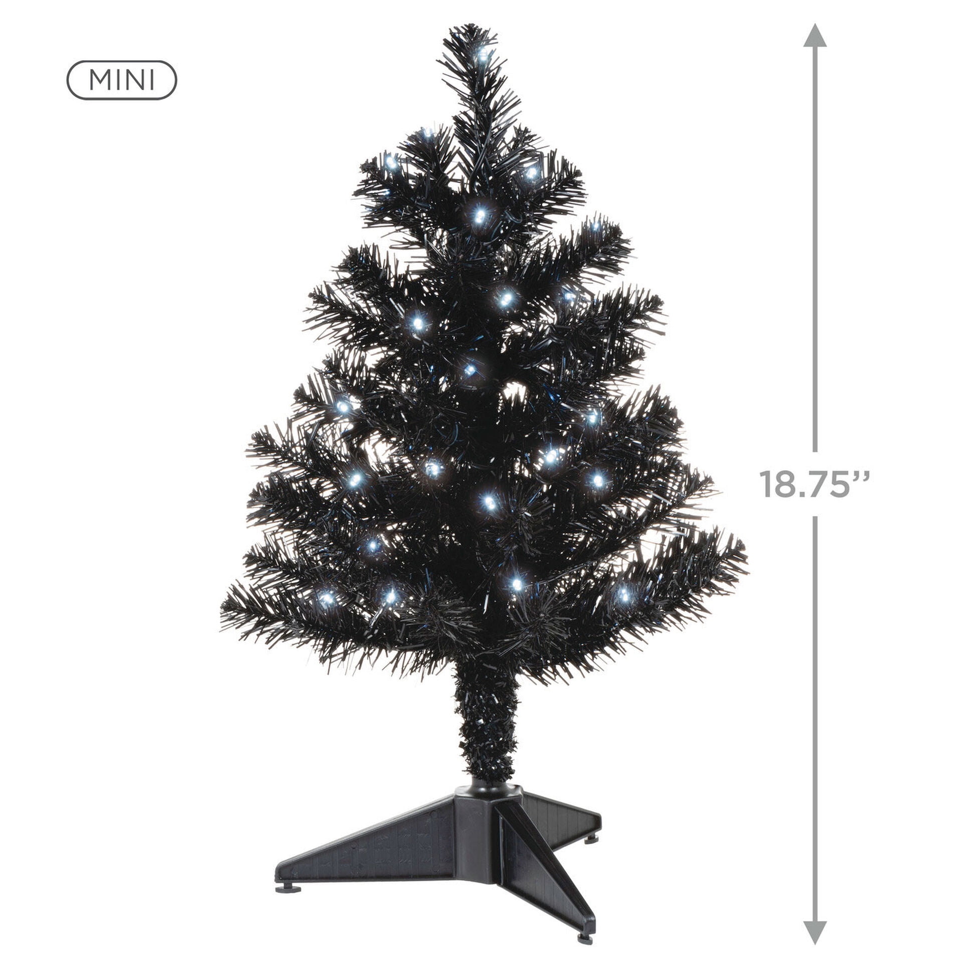 Hallmark Ornament 2023 Miniature Black Christmas Tree, 18" PRE-LIT ...