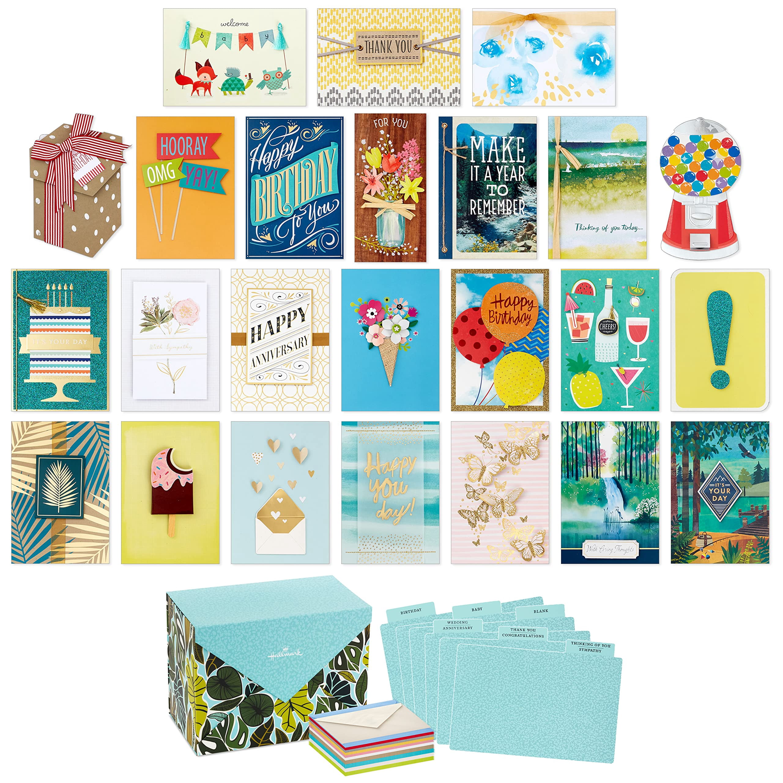 Hallmark Pack of 24 Handmade Assorted SMRBoxed Greeting Cards, Modern ...