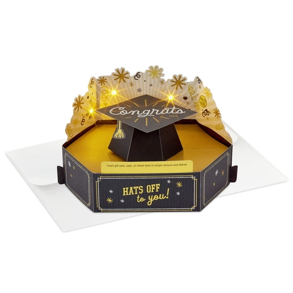 Hallmark Paper Wonder 3D Pop-Up Musical Graduation Card With Gift Card ...