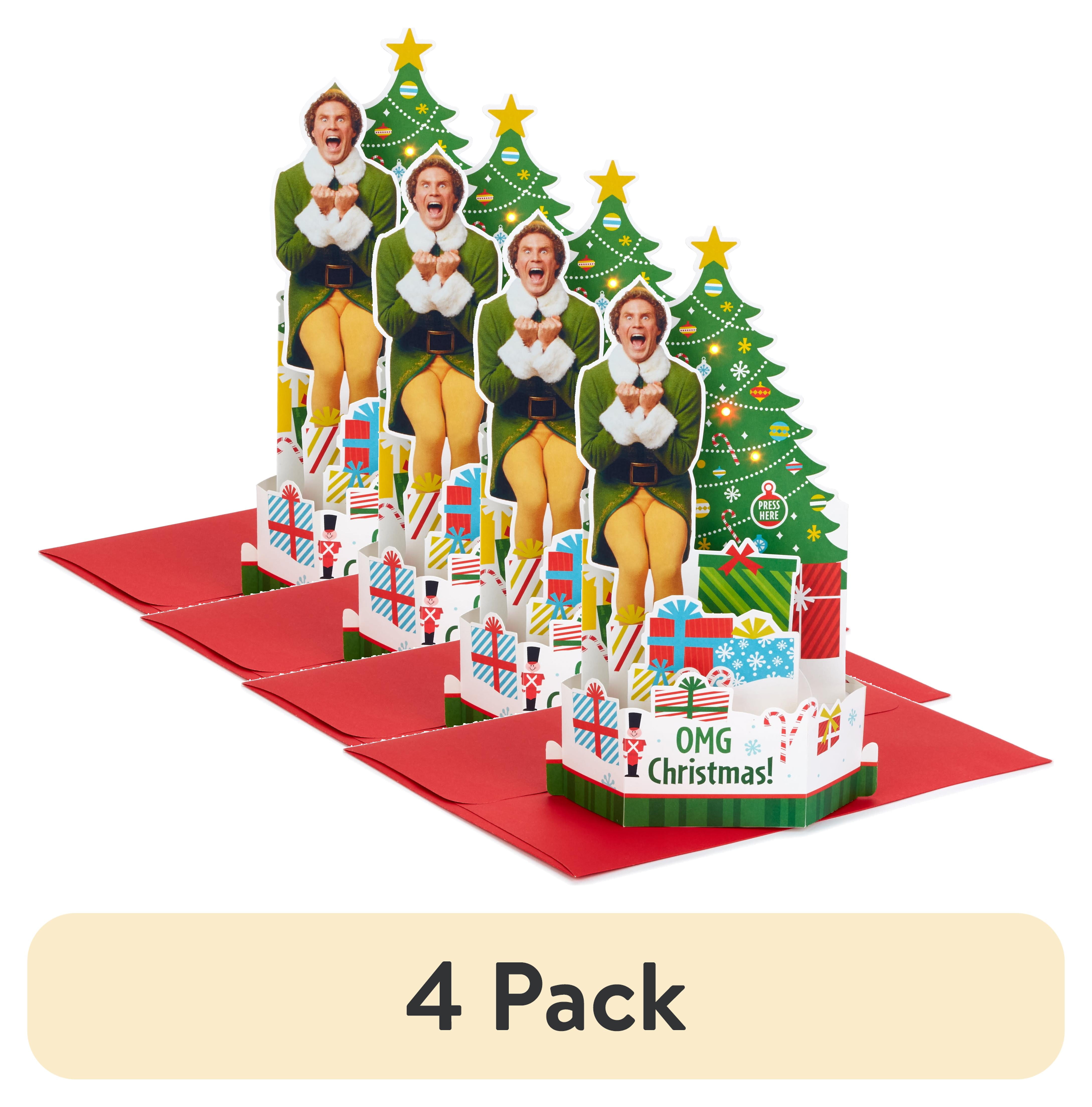 (4 pack) Hallmark Paper Wonder Elf Displayable Pop Up Christmas Card ...