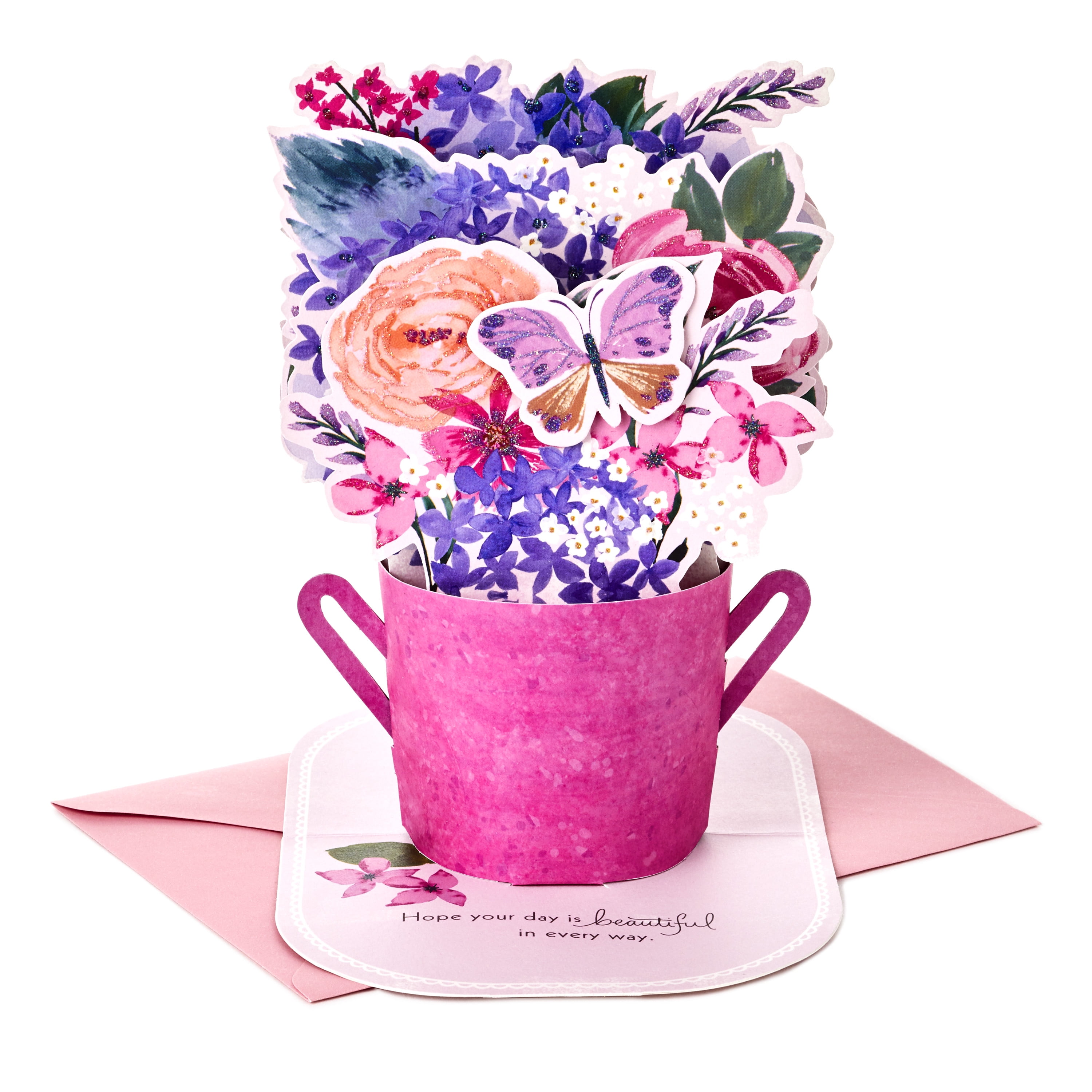 Hallmark Paper Wonder Mothers Day Pop Up Card (Purple Flower Bouquet ...