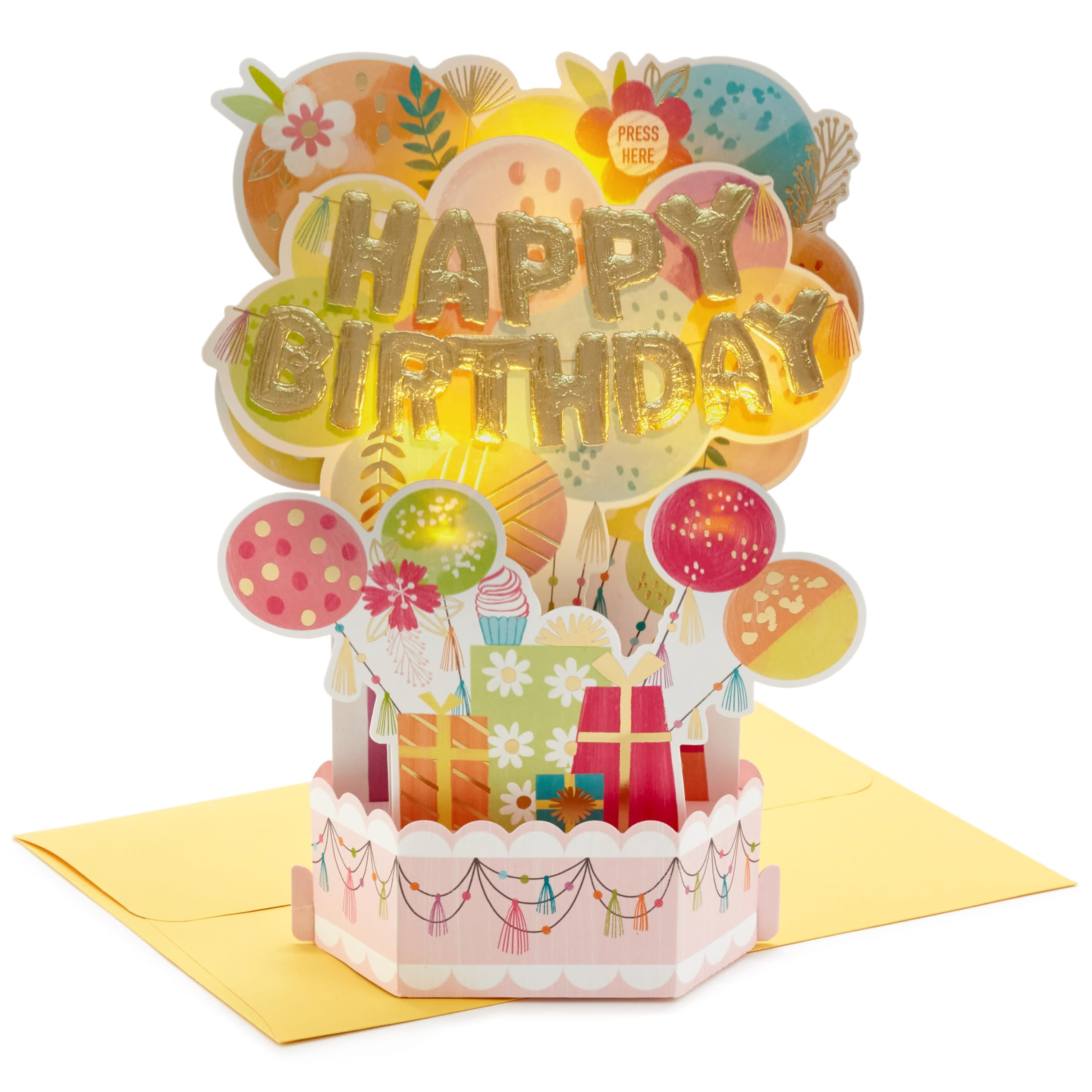 Hallmark Paper Wonder Musical Pop Up Birthday Card (Mylar Balloon ...