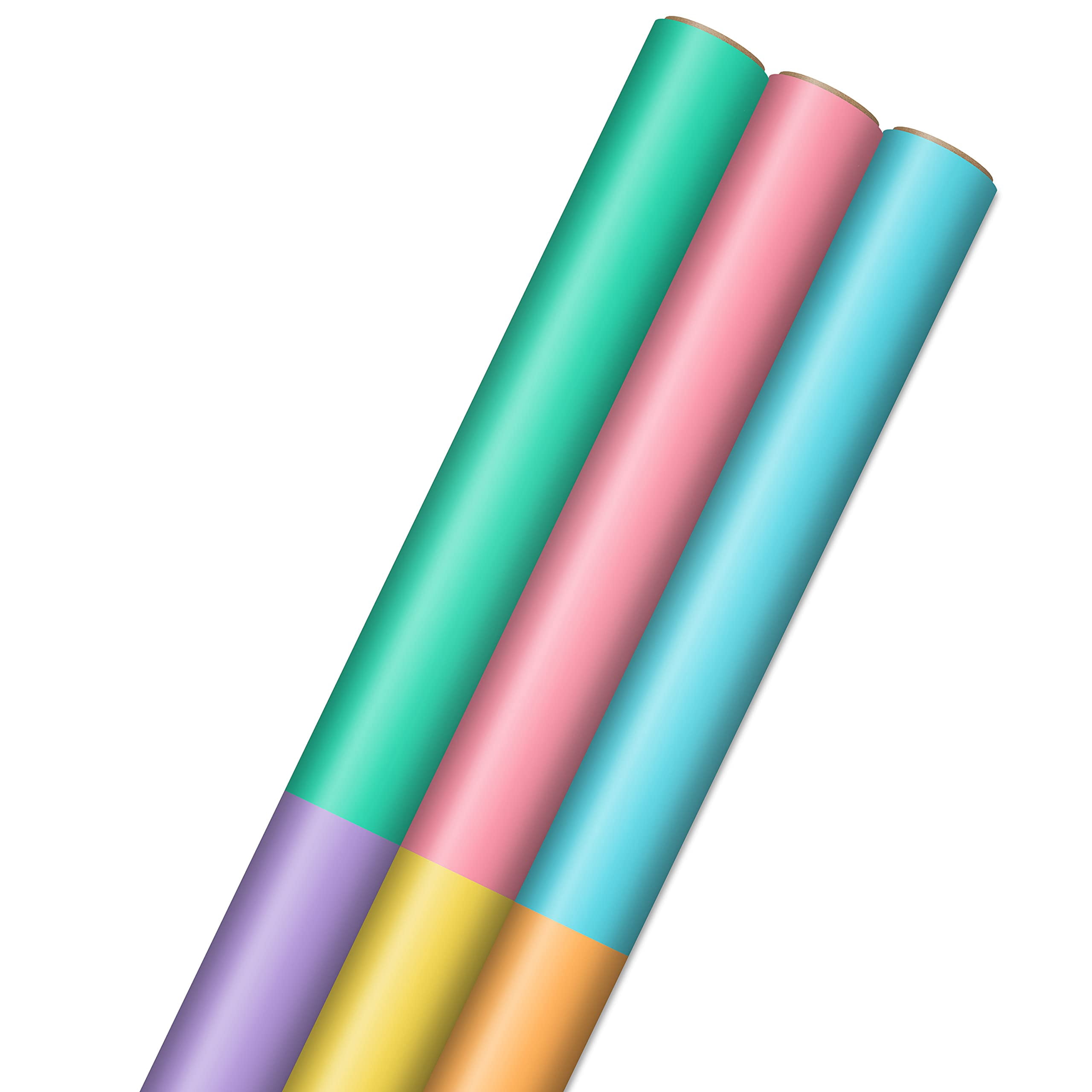 Hallmark Pastel Wrapping PriNst Paper Rolls - Pink, Purple, Blue, Green ...