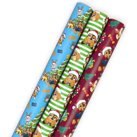 Hallmark Paw Patrol Christmas Wrapping Paper Rolls (3 Rolls: 105 Sq. Ft ...