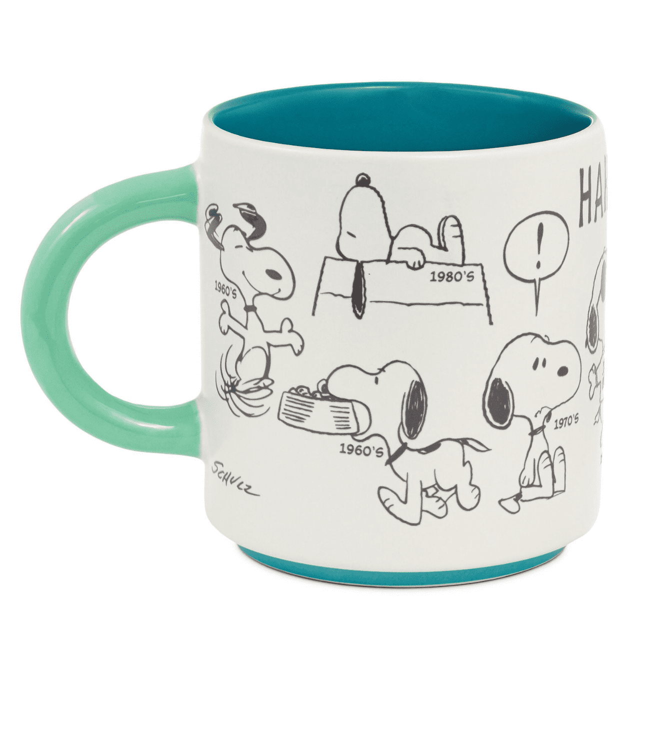 Hallmark Peanuts 75th Anniversary Snoopy Through the Decades Coffee Mug ...