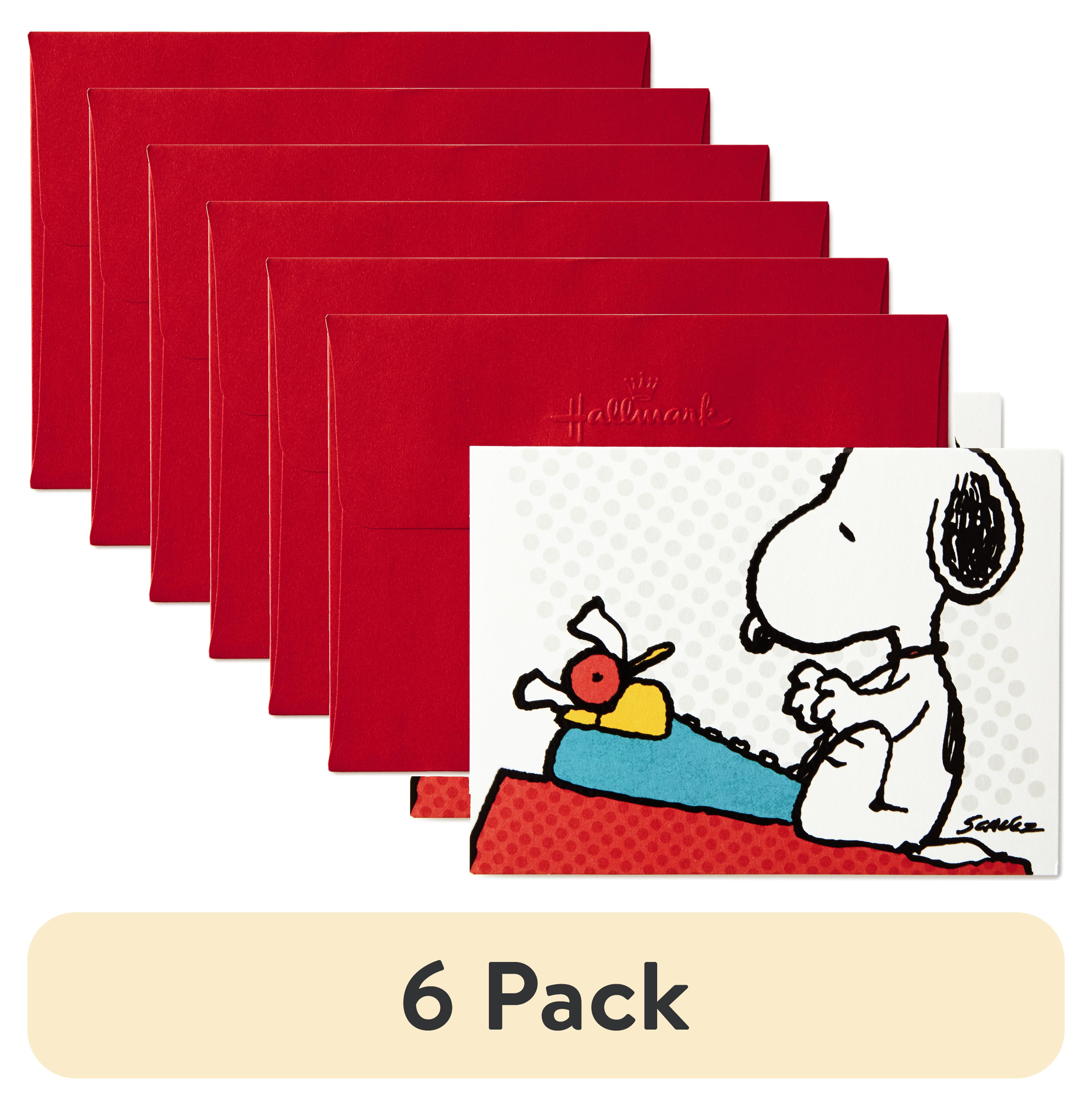 (6 pack) Hallmark Peanuts Blank Cards, Snoopy Typing (10 Cards with ...
