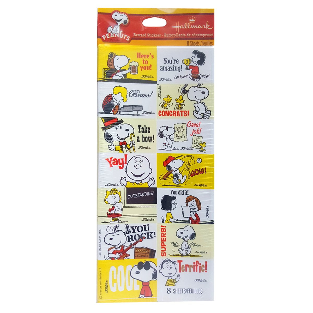 Hallmark Peanuts & Gang Reward Stickers (8 Sheets Per Package ...
