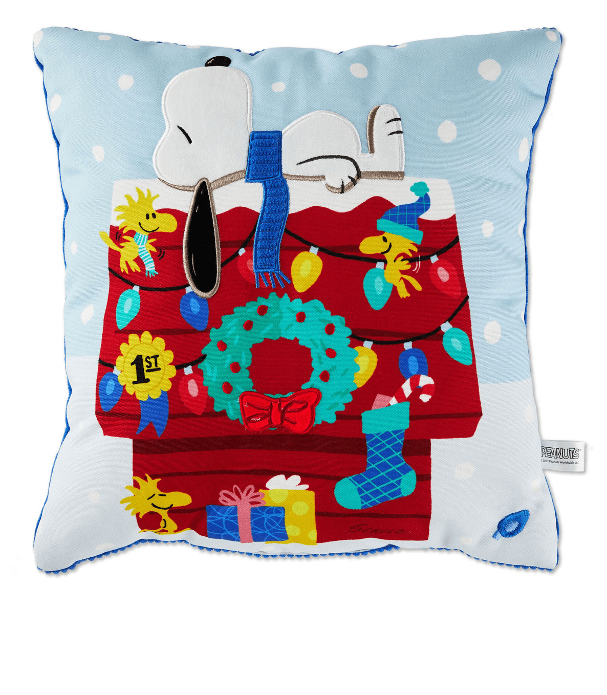 Hallmark Peanuts Snoopy's Doghouse Holiday Throw Light Up Pillow New ...