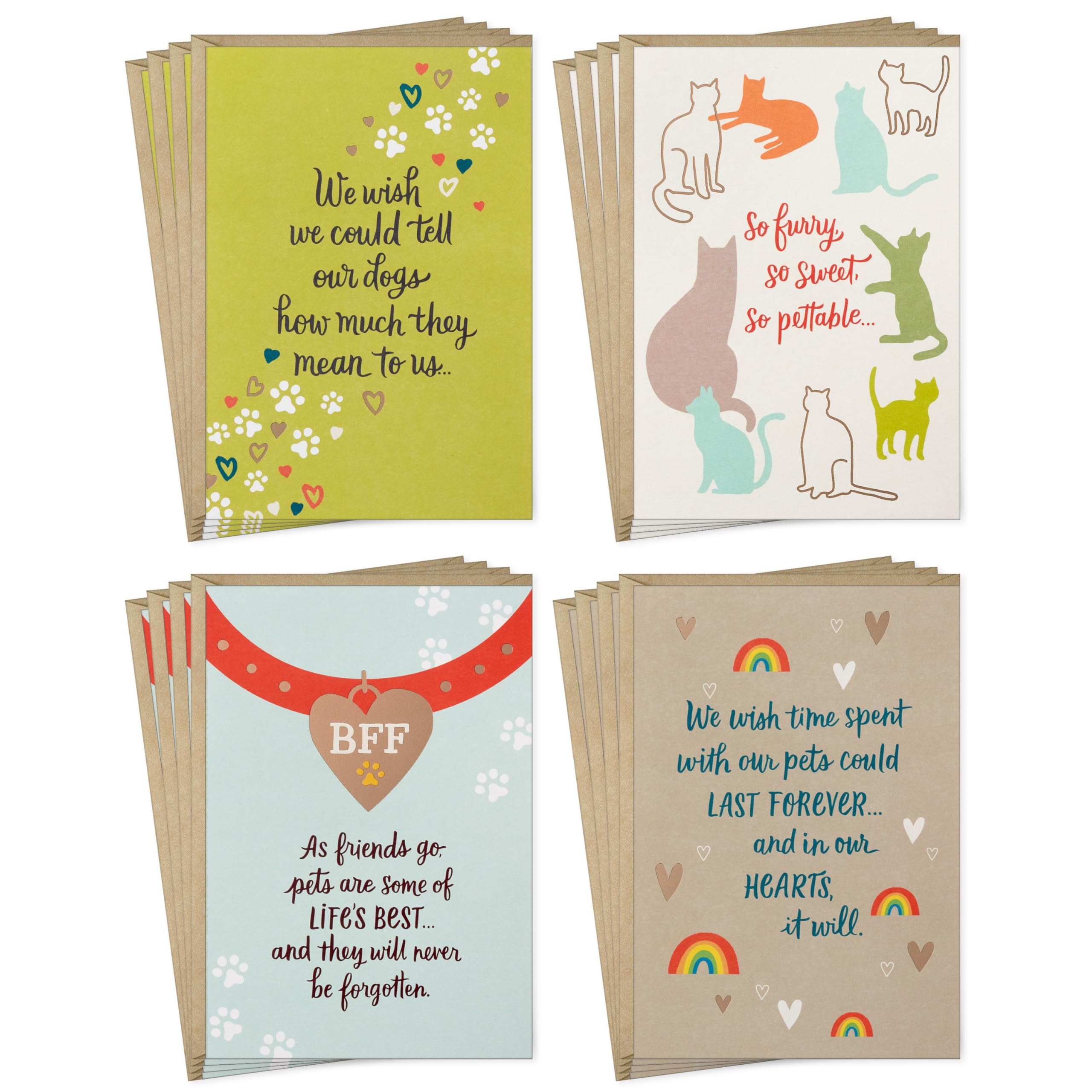 Hallmark Pet Sympathy Card Assortment (16 Cards with Envelopes, 4 ...