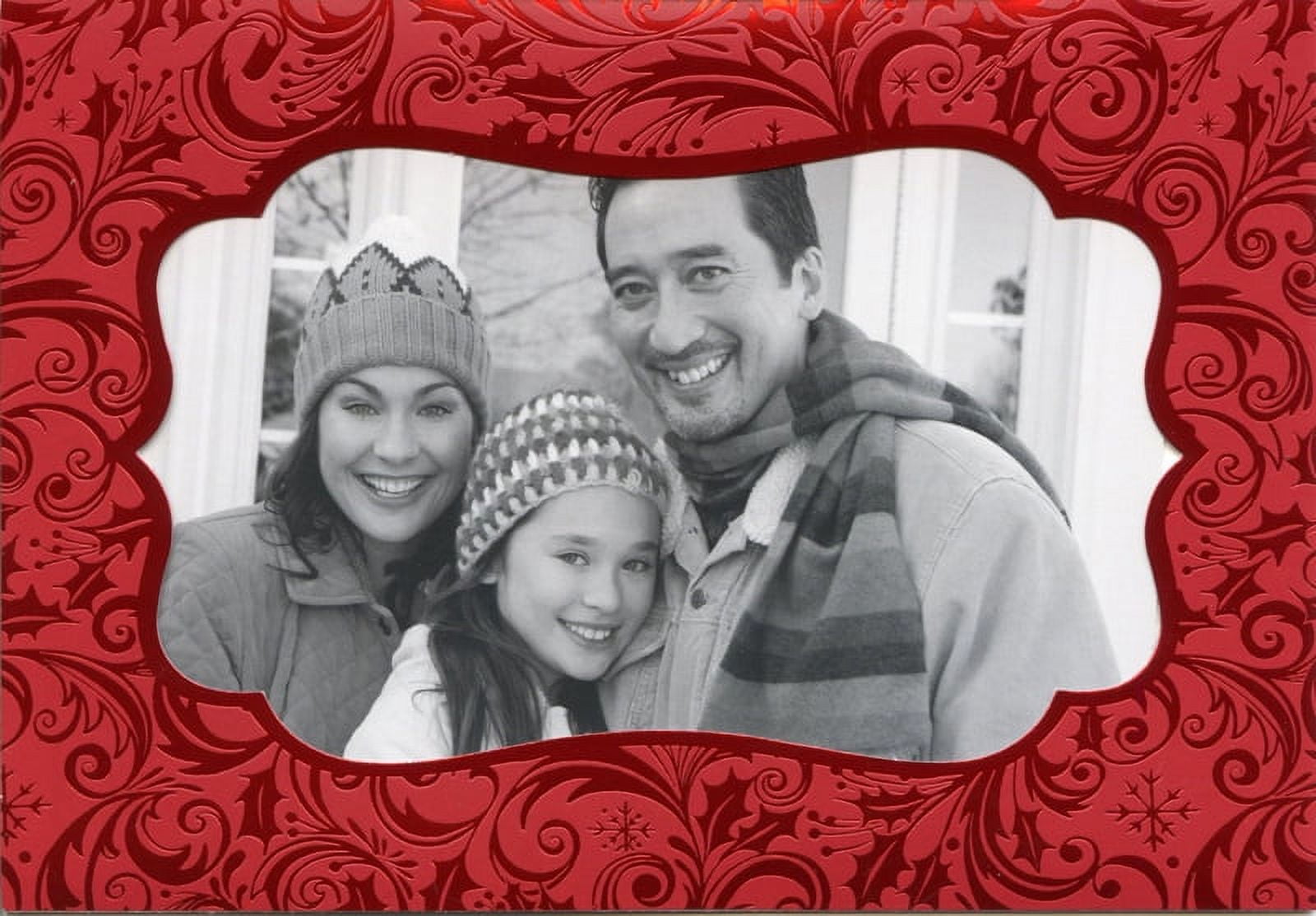 Hallmark Red Foil Vines Die Cut Box of 12 Photo Holder Christmas Cards ...