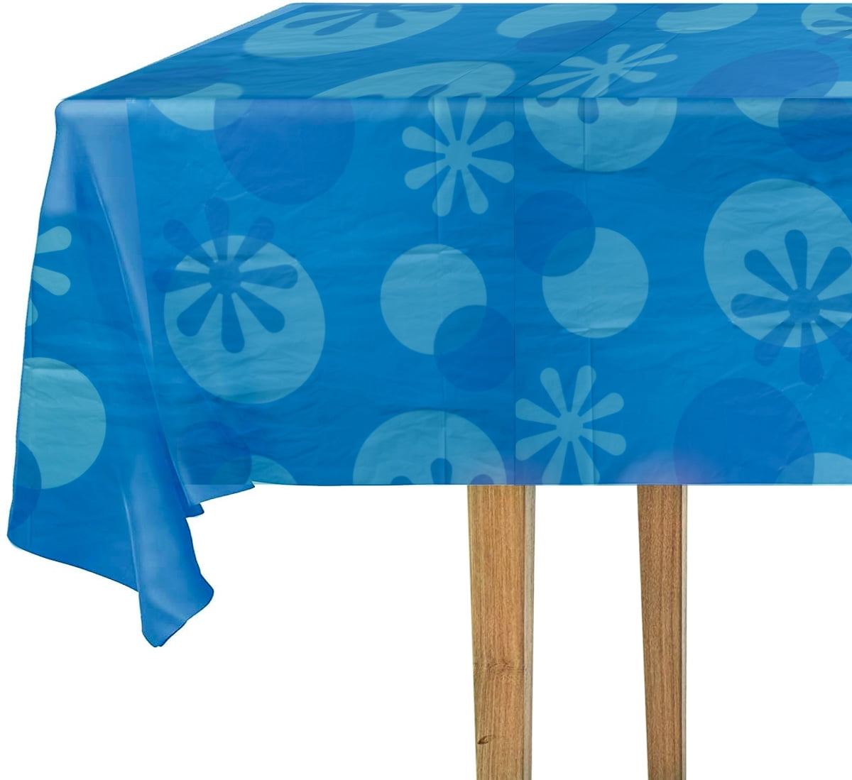 Hallmark Reusable Plastic Party Tablecloth, Dinner Table Cover, Blue ...