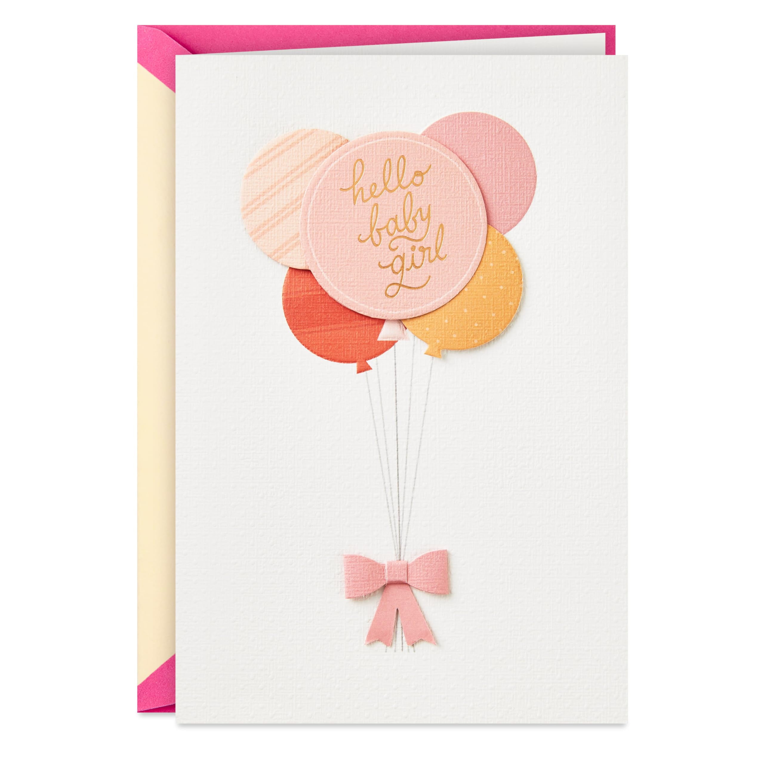 Hallmark Signature Baby Shower Card for Girl (Balloons) Welcome New ...