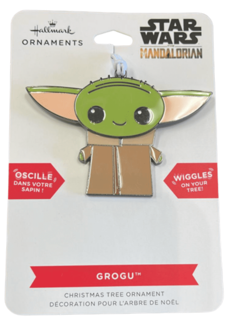 Hallmark Star Wars Mandalorian Grogu Yoda Wiggles Metal Ornament New ...
