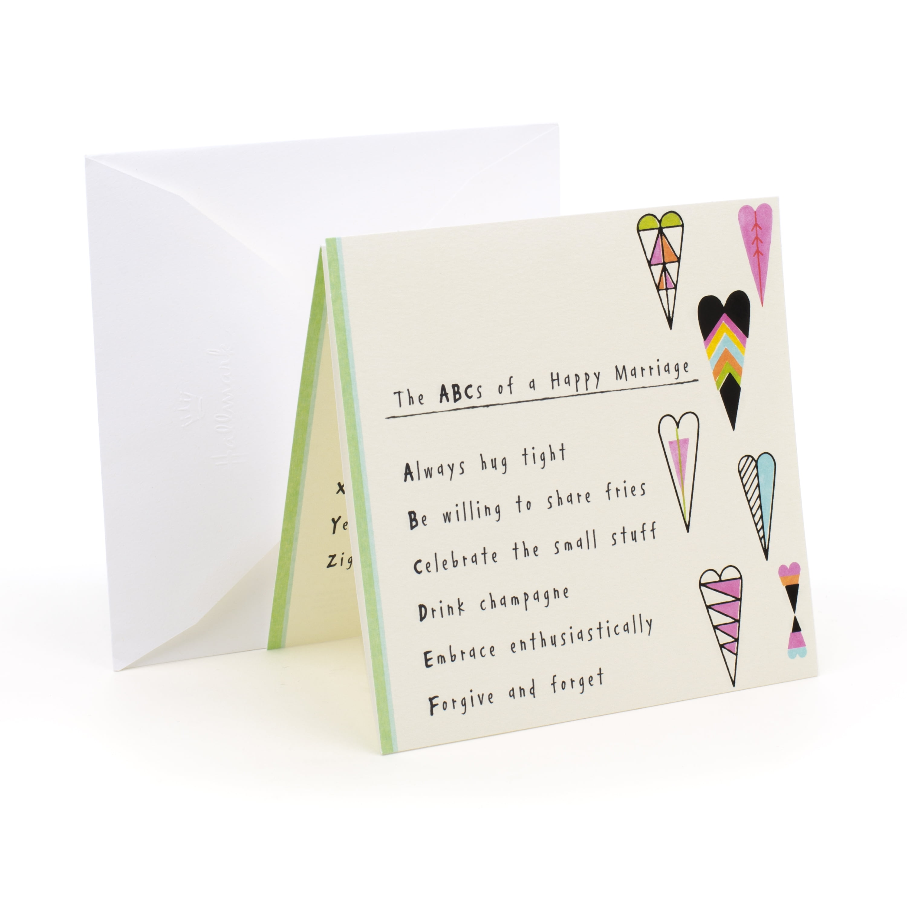 Hallmark Studio Ink Wedding Greeting Card (Colorful Hearts) - Walmart.com