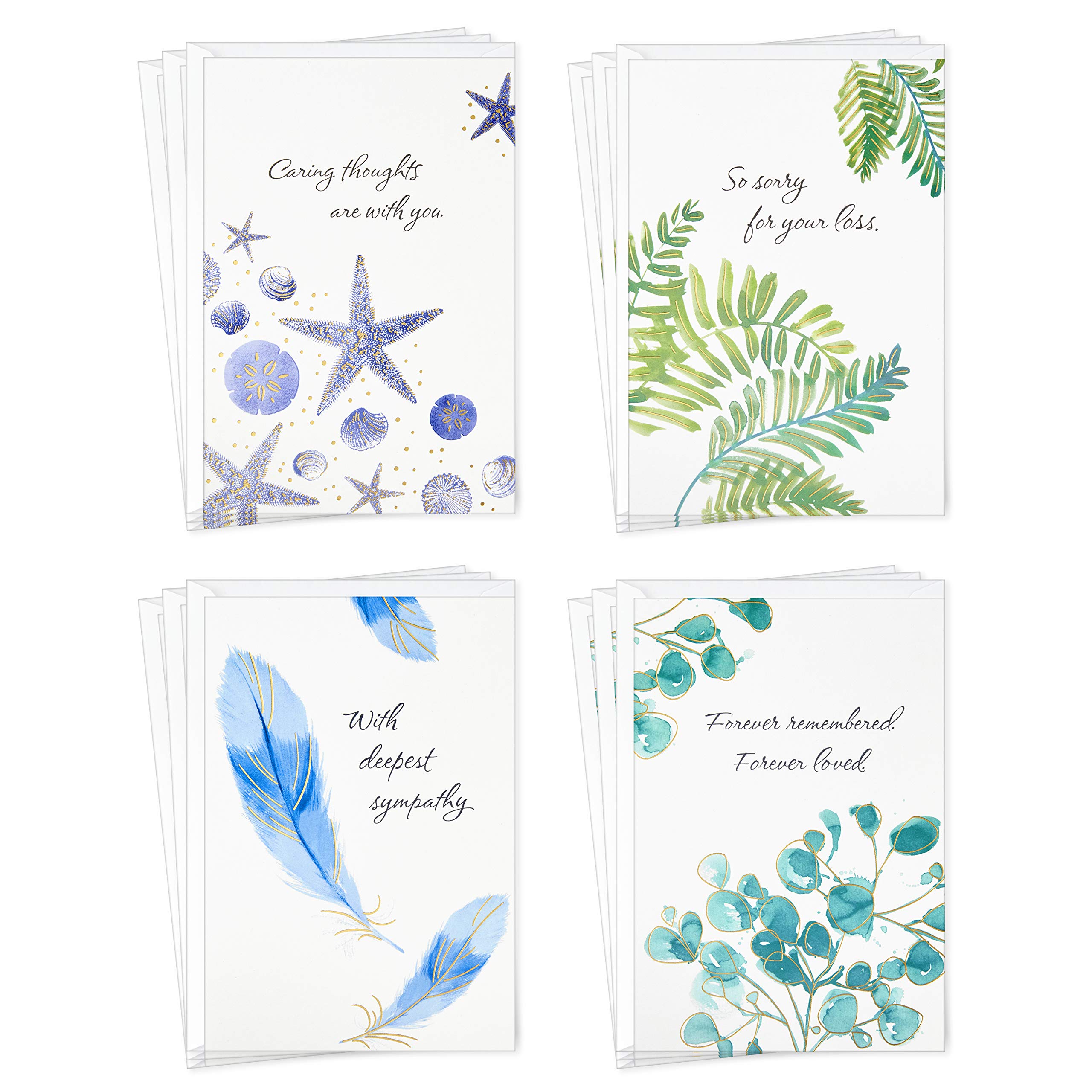 Hallmark Sympathy Cards Assortment, Watercolor Nature (12 Assorted ...