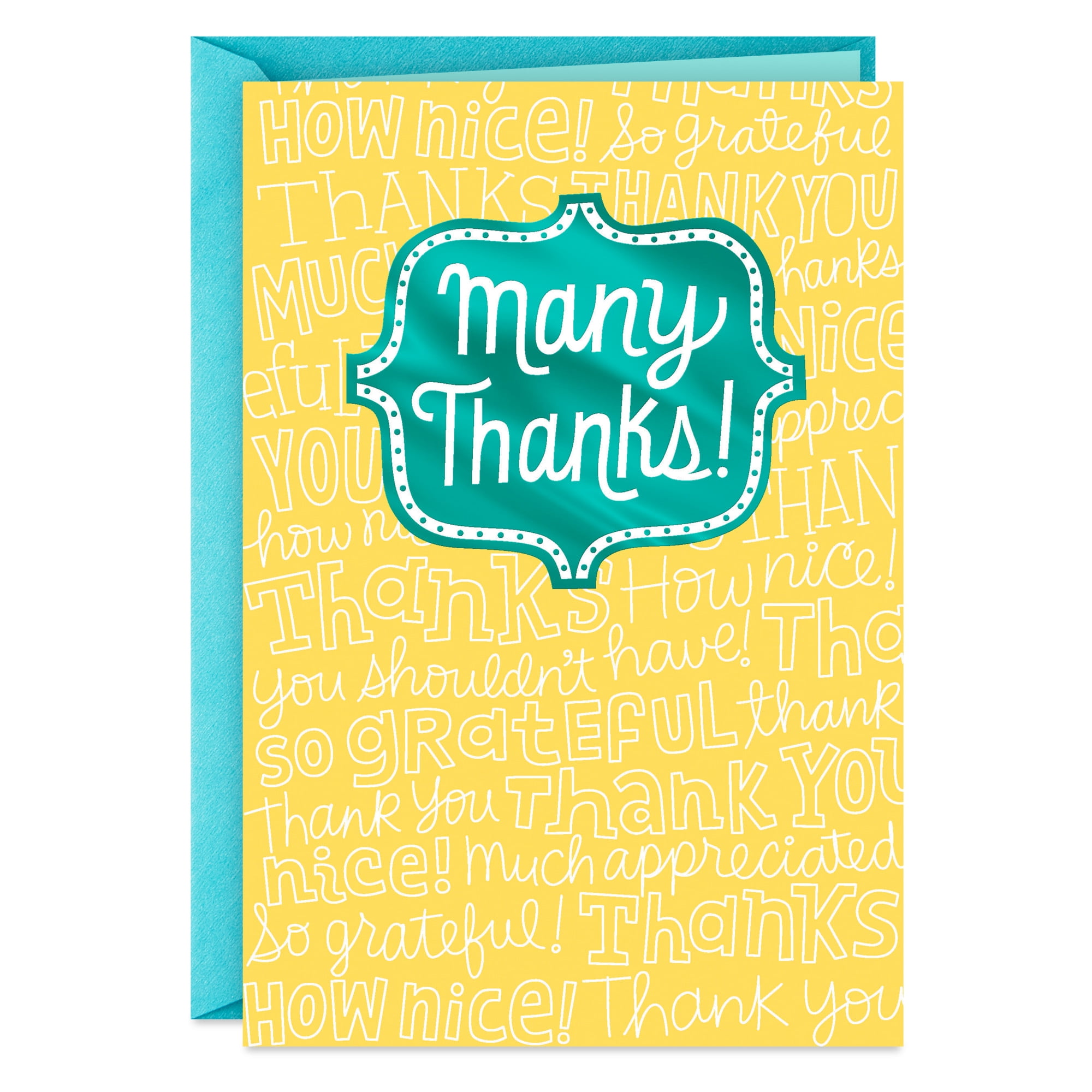 Hallmark Thank You Card (Many Thanks) - Walmart.com