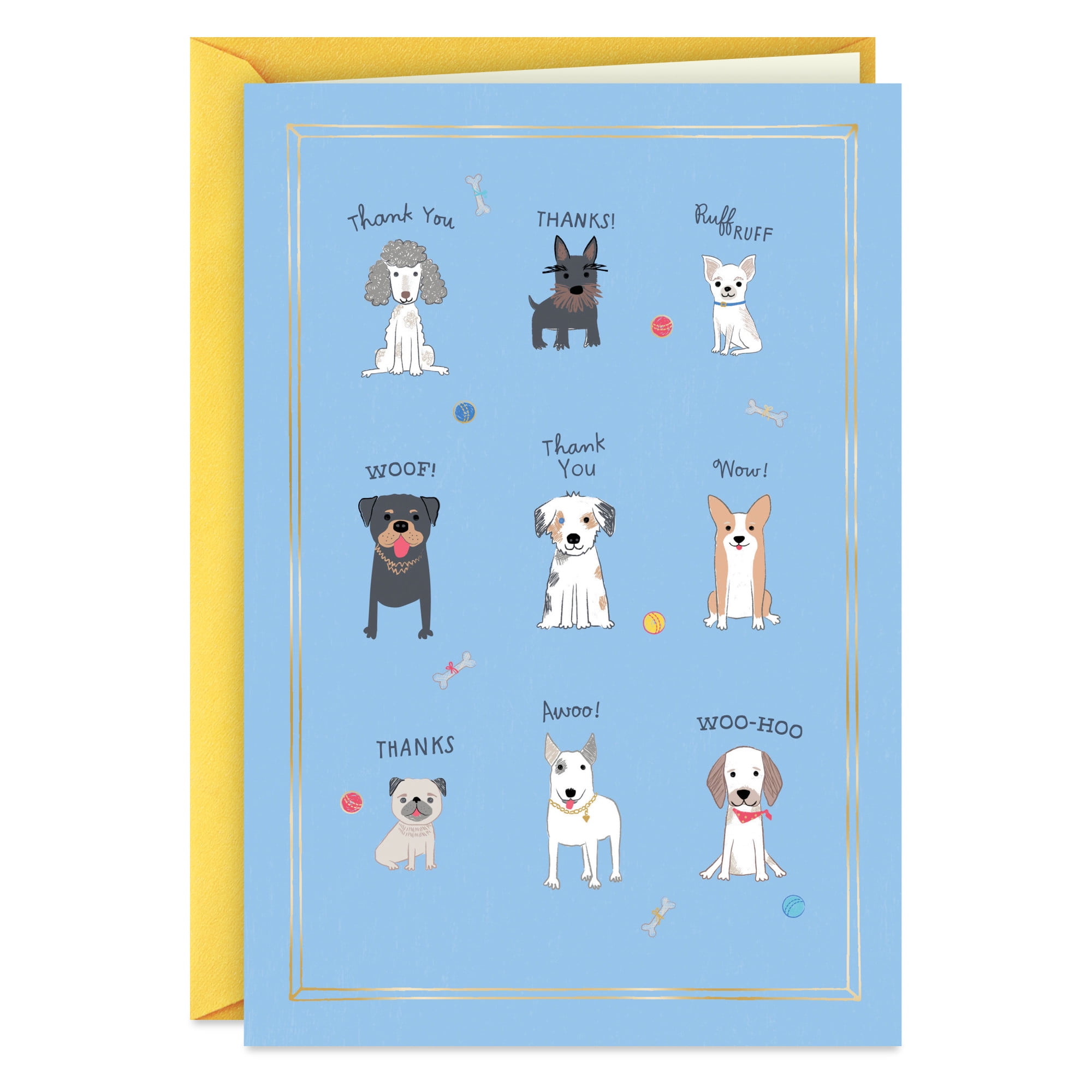 Hallmark Sentimental Studios A Hmk Co. Thank You Card For Anyone - Dogs - Walmart.com
