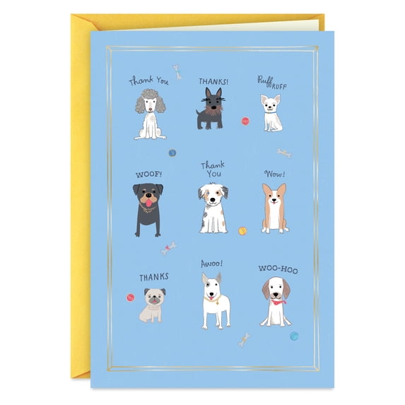 Hallmark Sentimental Studios A Hmk Co. Thank You Card For Anyone - Dogs ...
