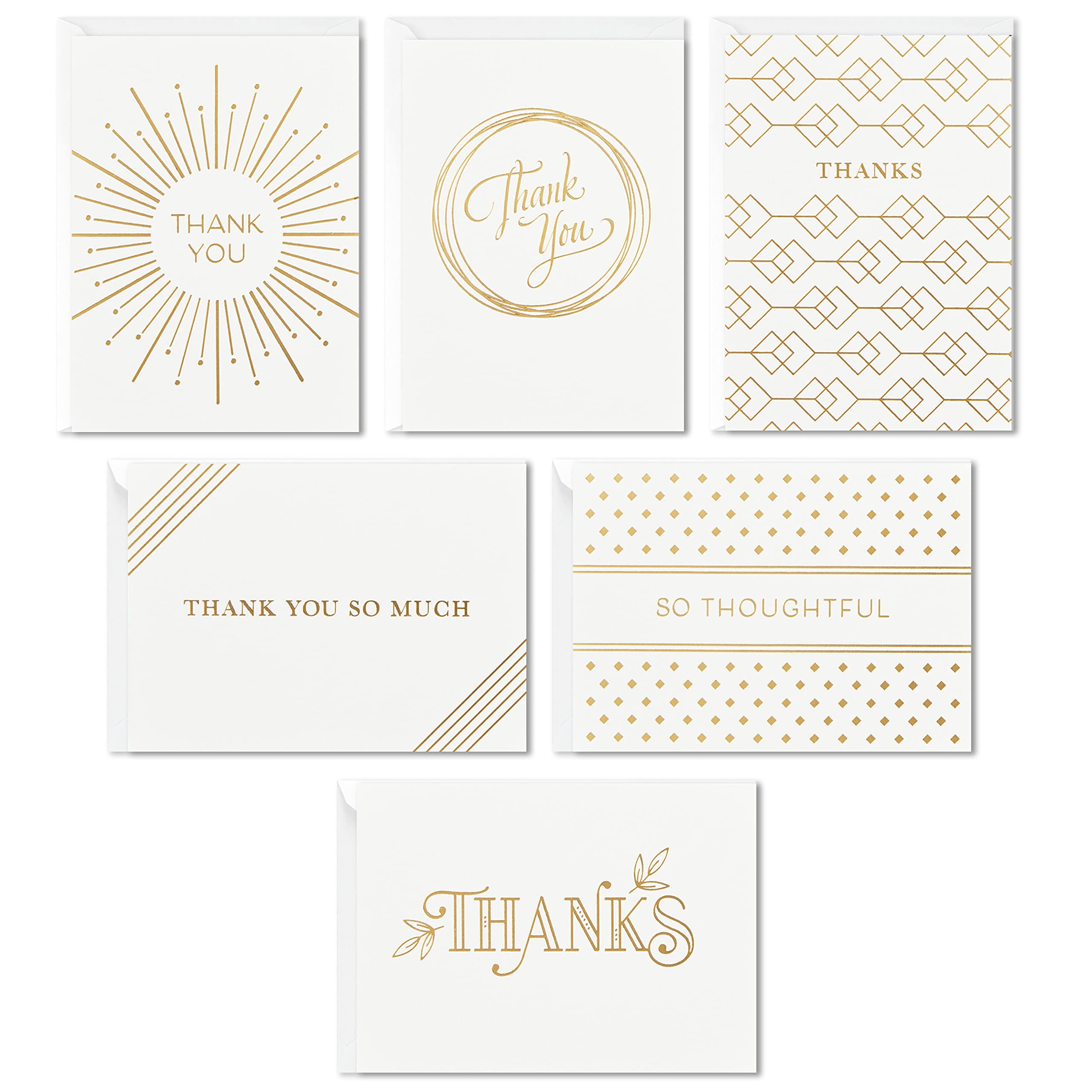 Hallmark Thank You Cards Assortment, Gold Foil (120 Thank You Notes ...