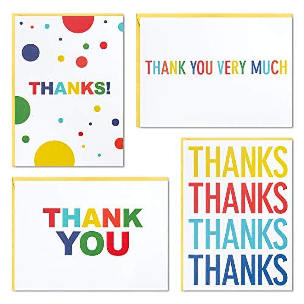 Hallmark Thank You Cards Assortment, Primary Colors (48 Thank You Notes ...
