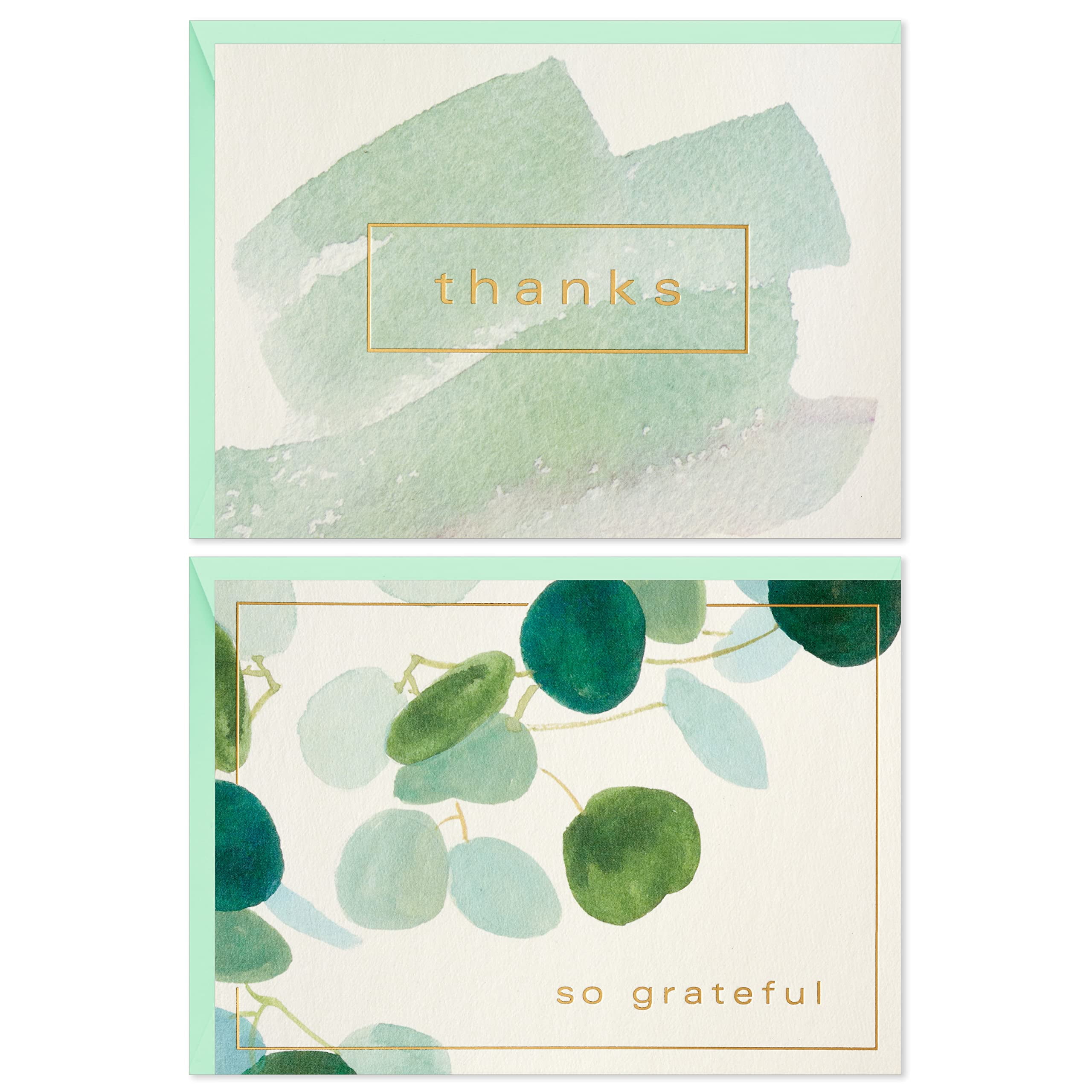 Hallmark Thank You Cards Assortment, Watercolor Greenery (50 Thank You ...