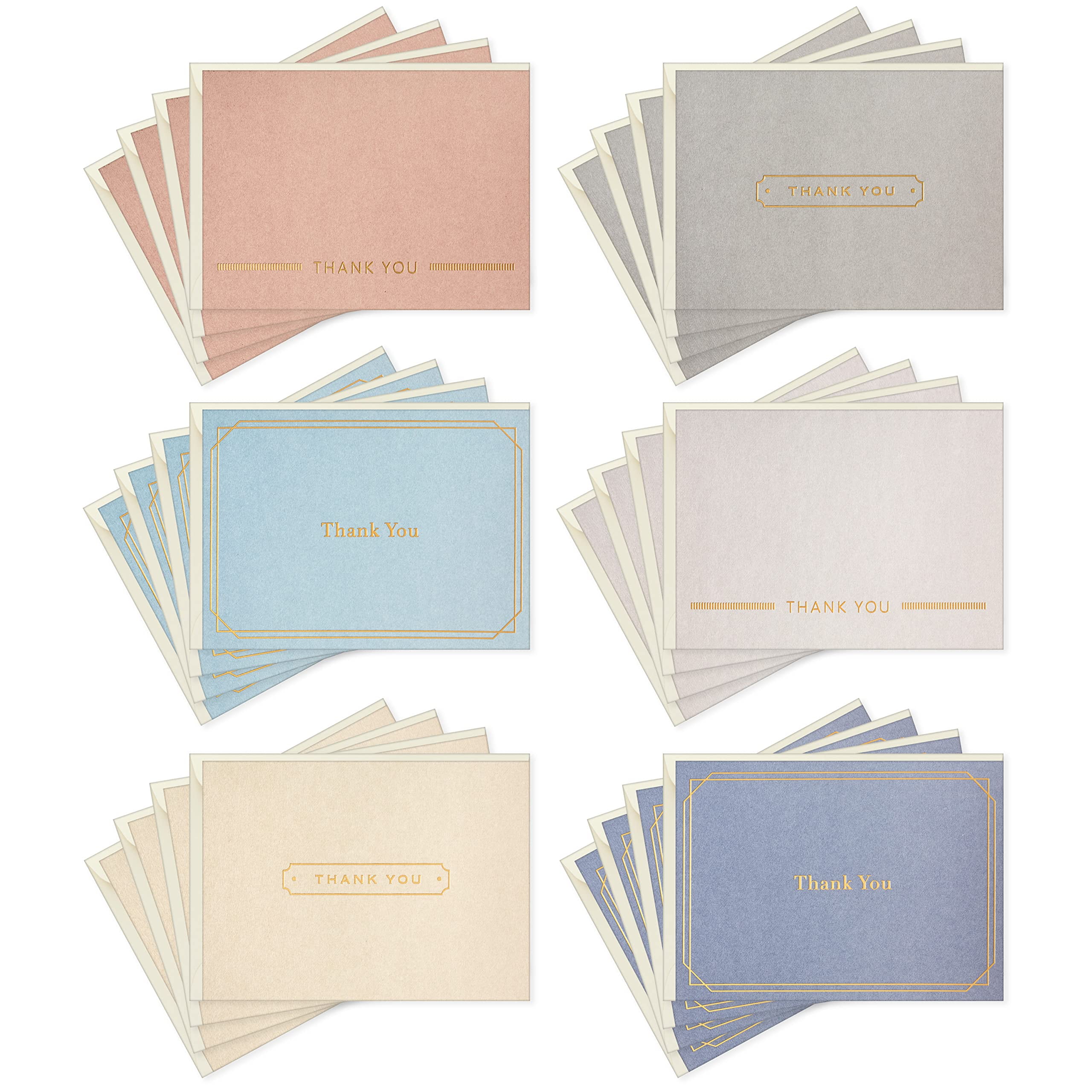 Hallmark Thank you Cards Assortment, Gold Foil Solids (24 Thank You ...