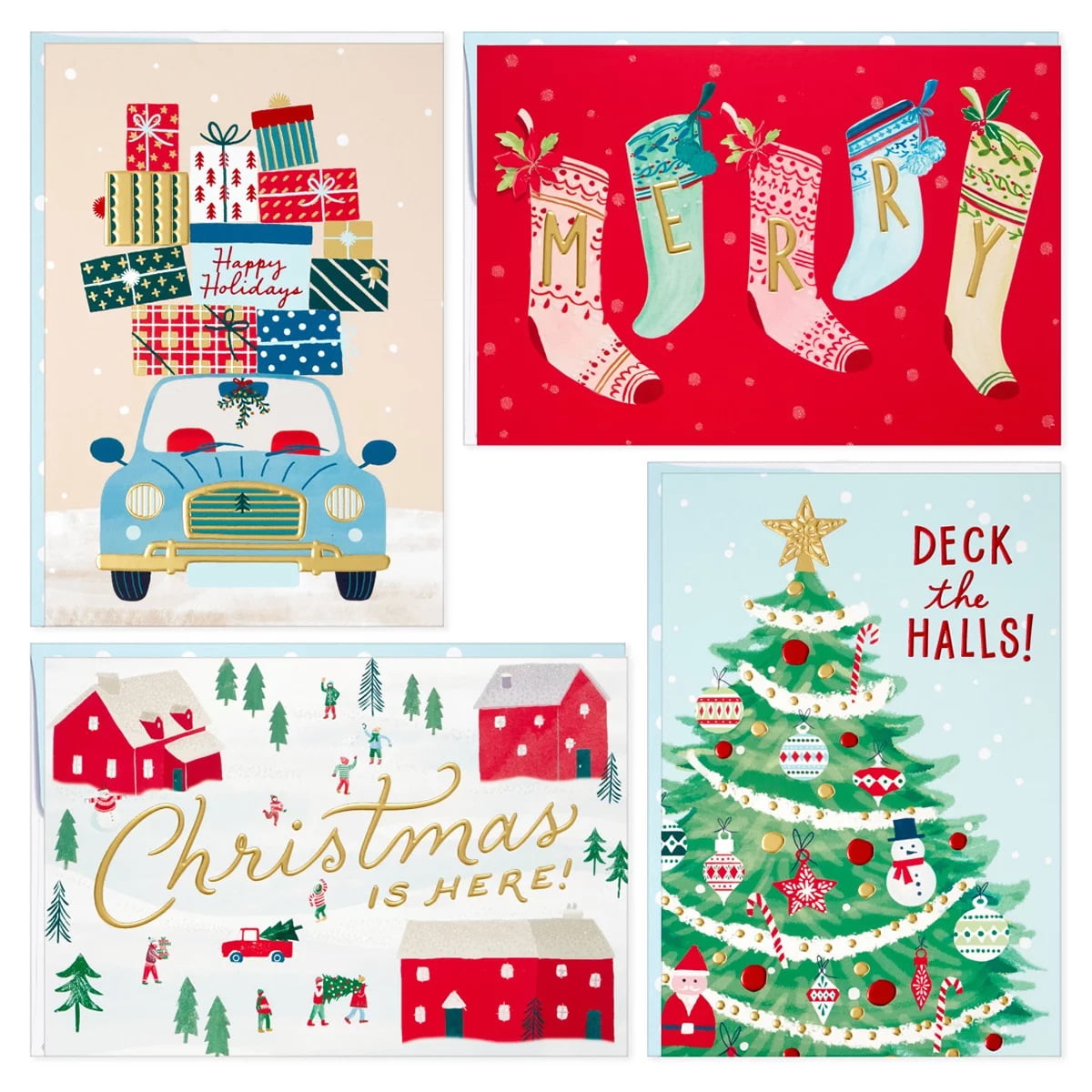 Hallmark Traditional Holiday Card Assortment, 40 Pack (Traditional ...
