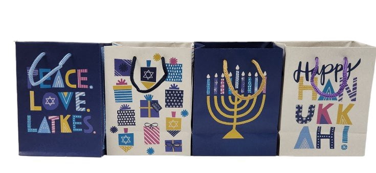 Hallmark Tree of Life Hanukkah Gift Bags 4 Small Hanukkah Designs ...