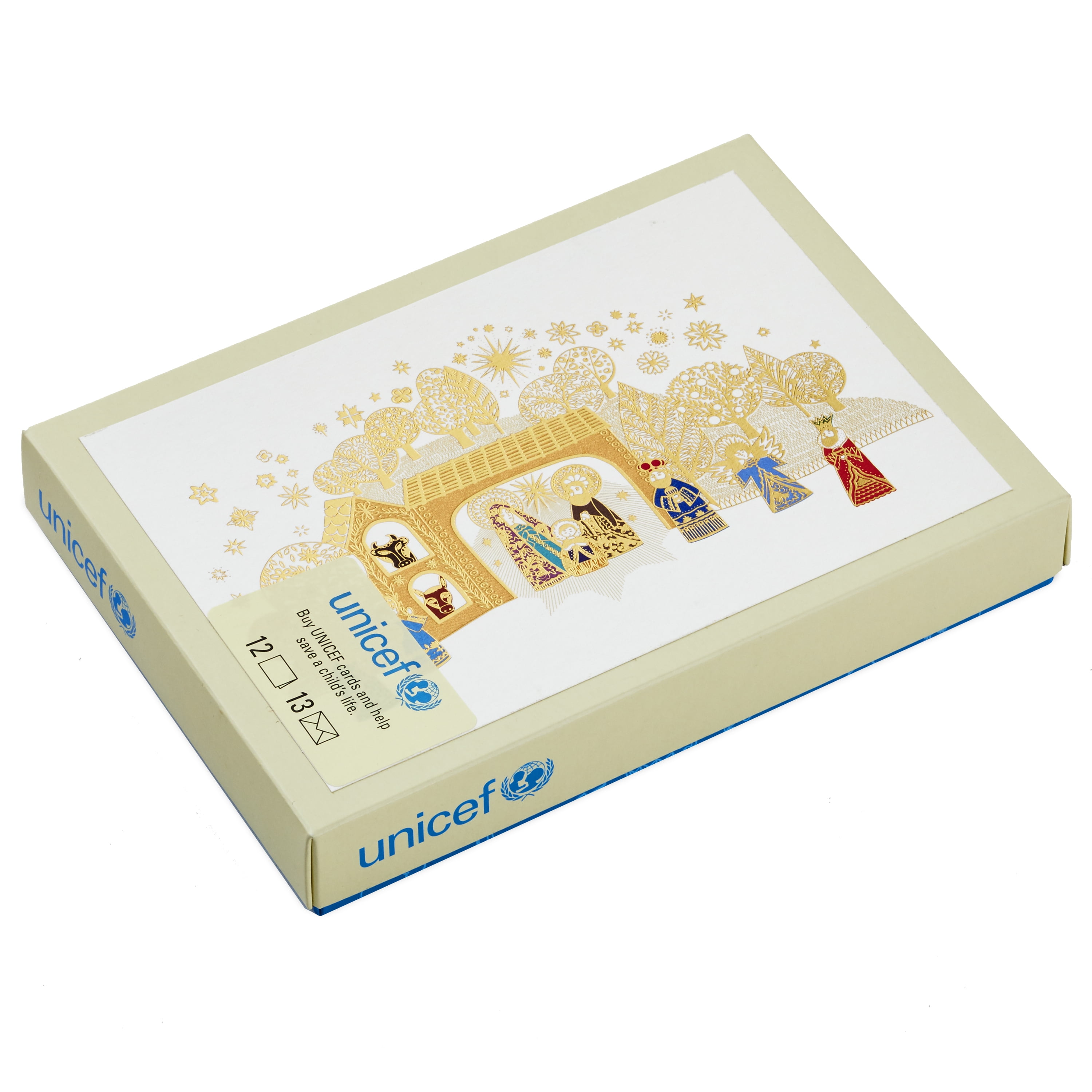 Hallmark UNICEF Christmas Boxed Cards, Gold Foil Nativity (12 Cards and ...