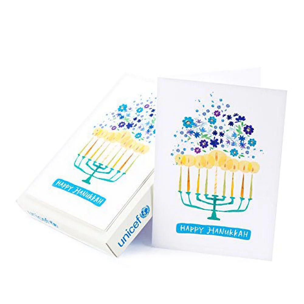Hallmark UNICEF Hanukkah Boxed Cards, Menorah Candles (16 Cards and 17 ...