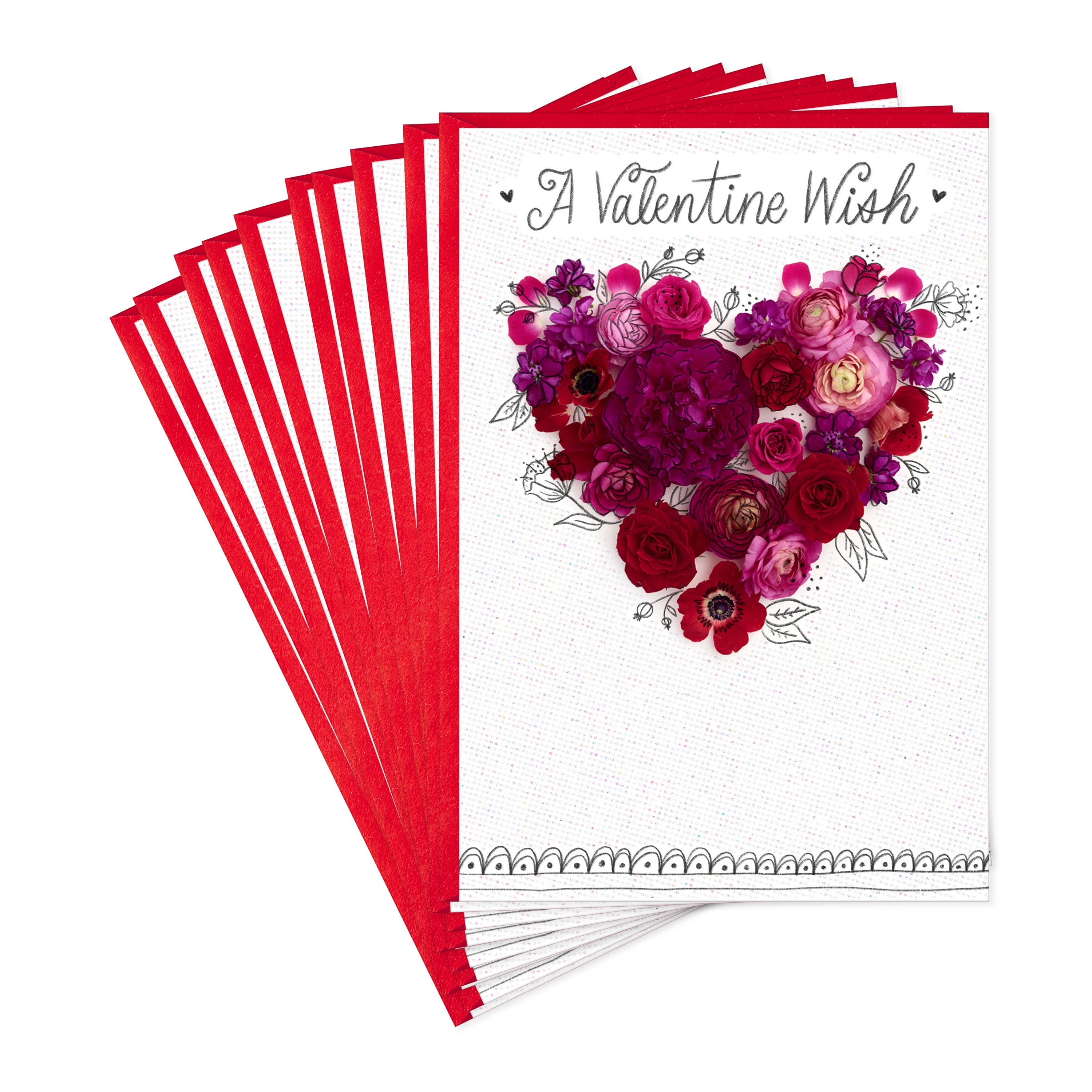 Hallmark Valentine's Day Cards, Happy and Sweet Floral Heart (Pack of ...
