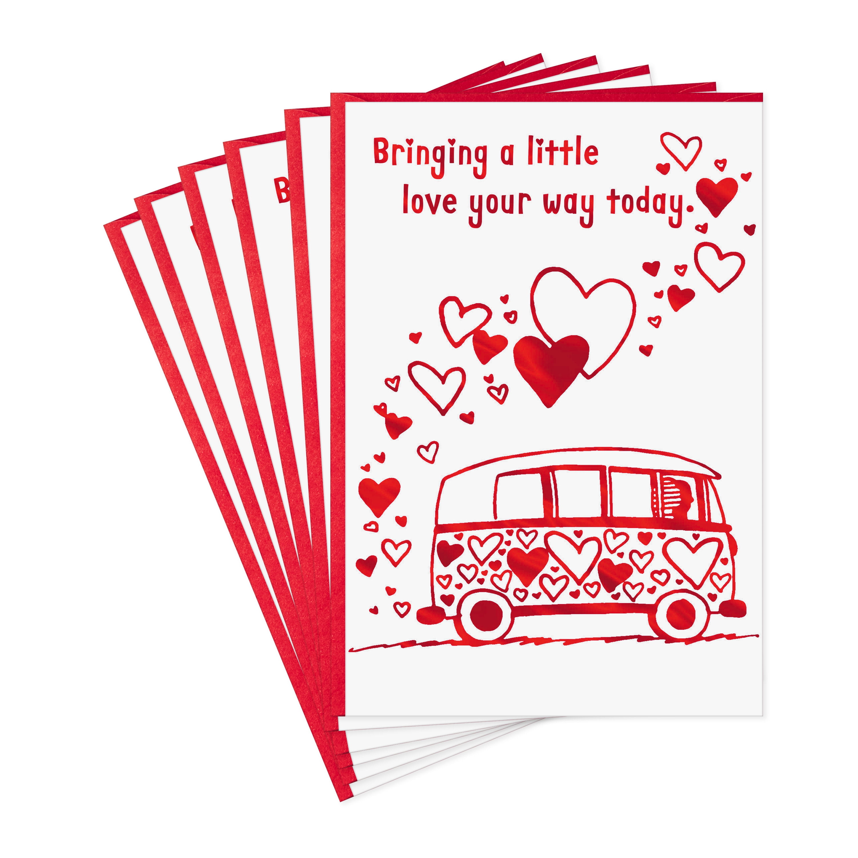 Hallmark Valentine's Day Cards, Vintage Van (Pack of 6 Cards with ...