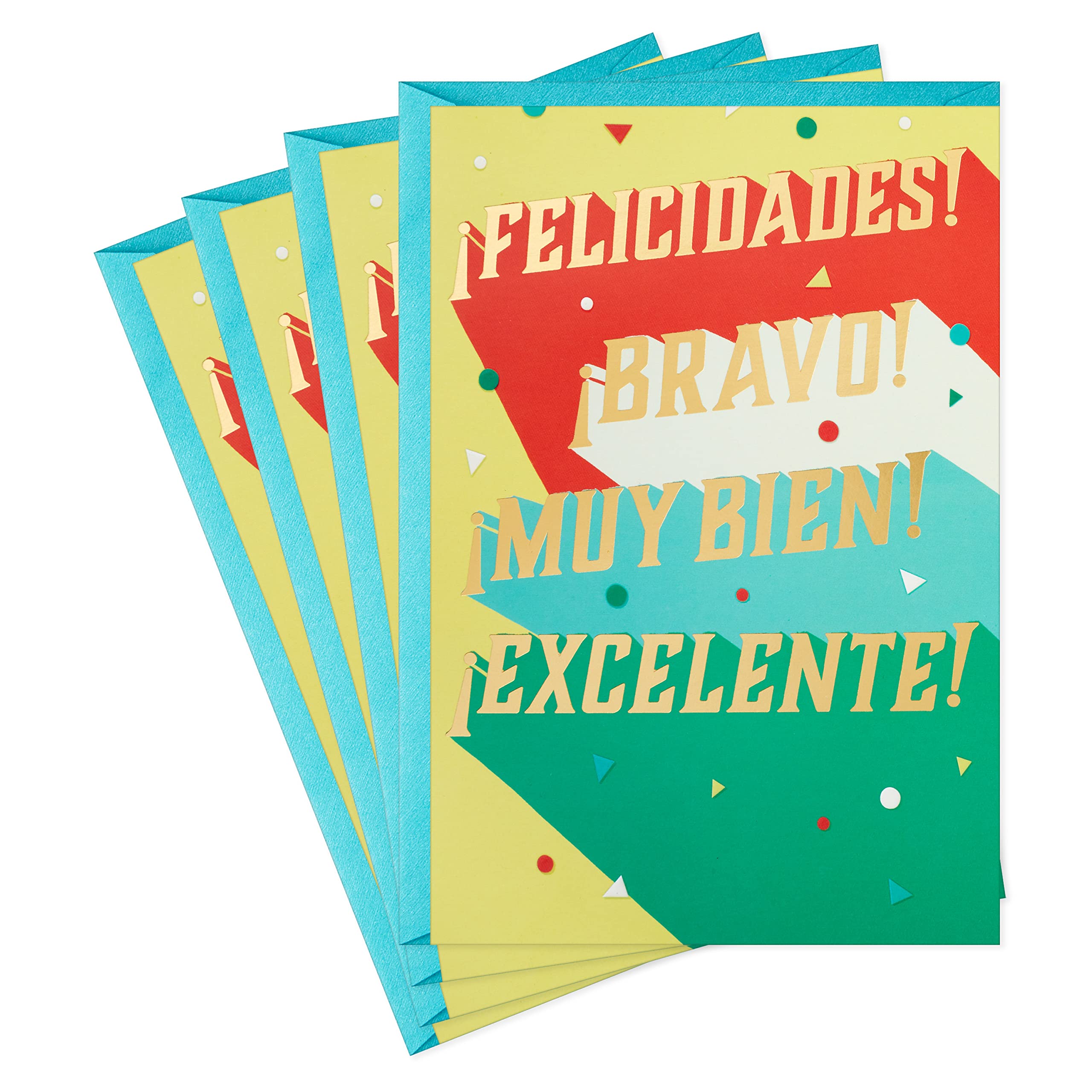 Hallmark Vida Pack of 4 Spanish Congratulations or Graduation Cards ...