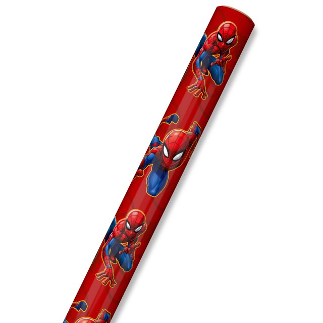 Hallmark Wrapping Paper, 22.5 sq. ft. (Marvel Spider-Man on Red ...