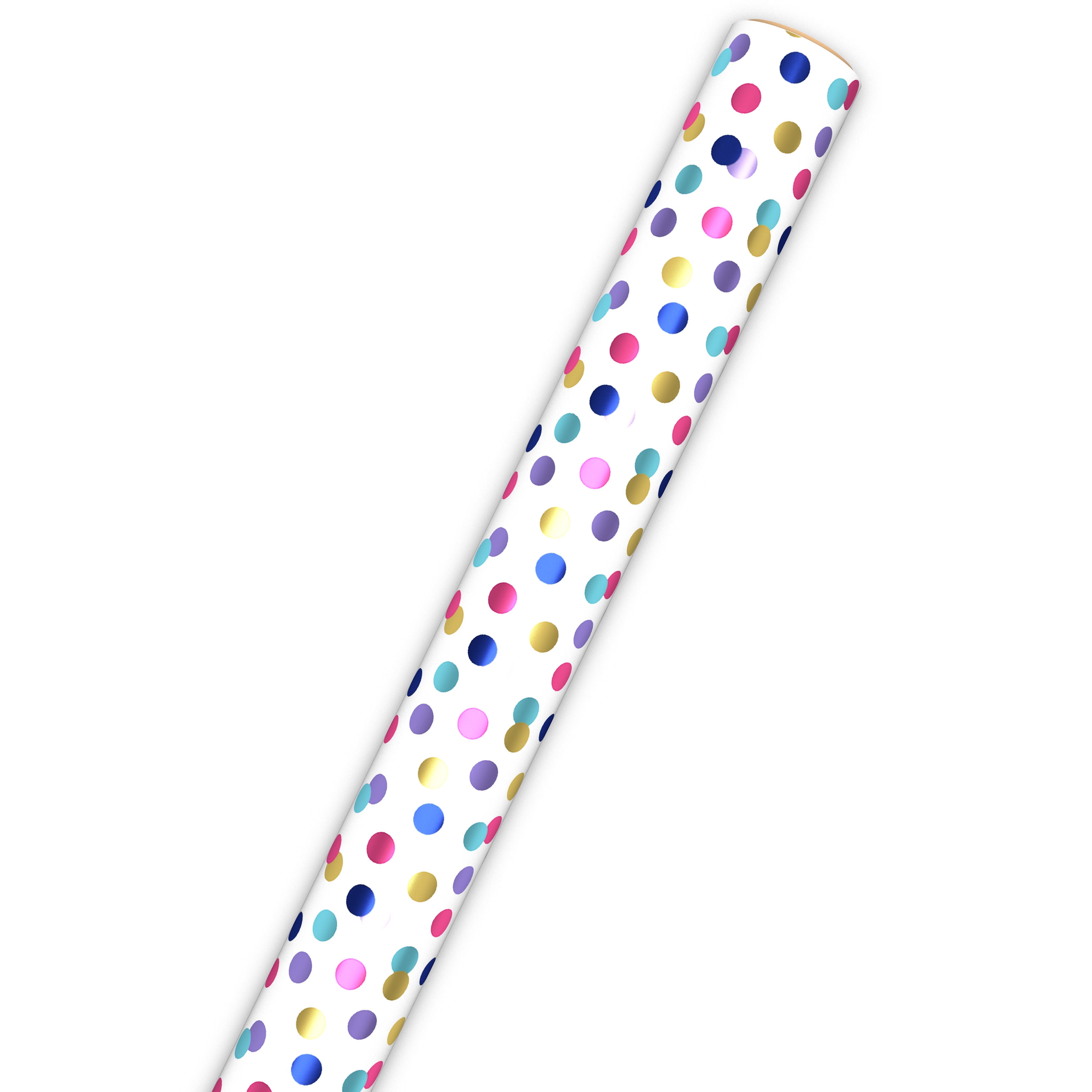 Hallmark Wrapping Paper Roll (Colorful Polka Dots) 17.5 Sq. ft ...
