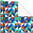 Hallmark Wrapping Paper Roll (Metallic Gold and Colorful Triangles ...