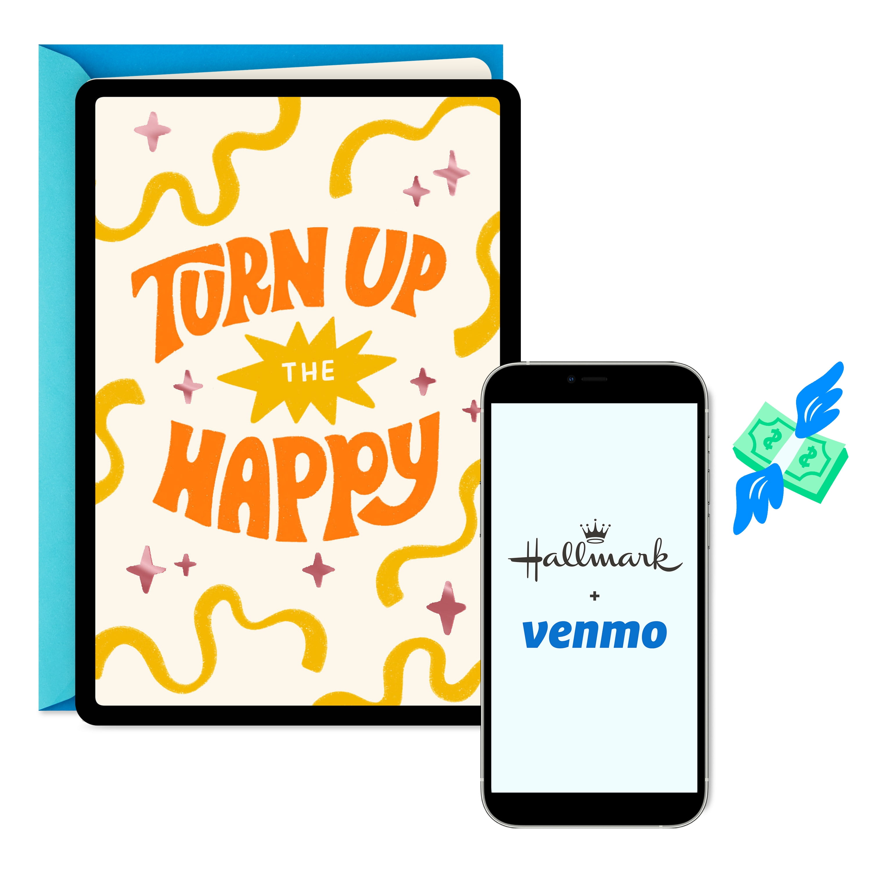 Hallmark and Venmo Birthday Greeting Card ("Turn up the Happy ...