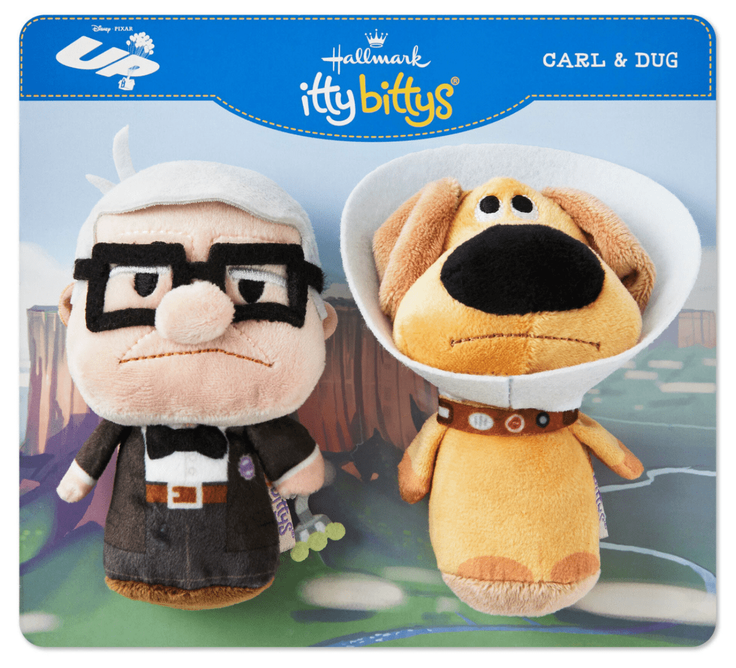 Hallmark itty bittys Disney Pixar Up Carl and Dug Plush, Set of 2 New ...