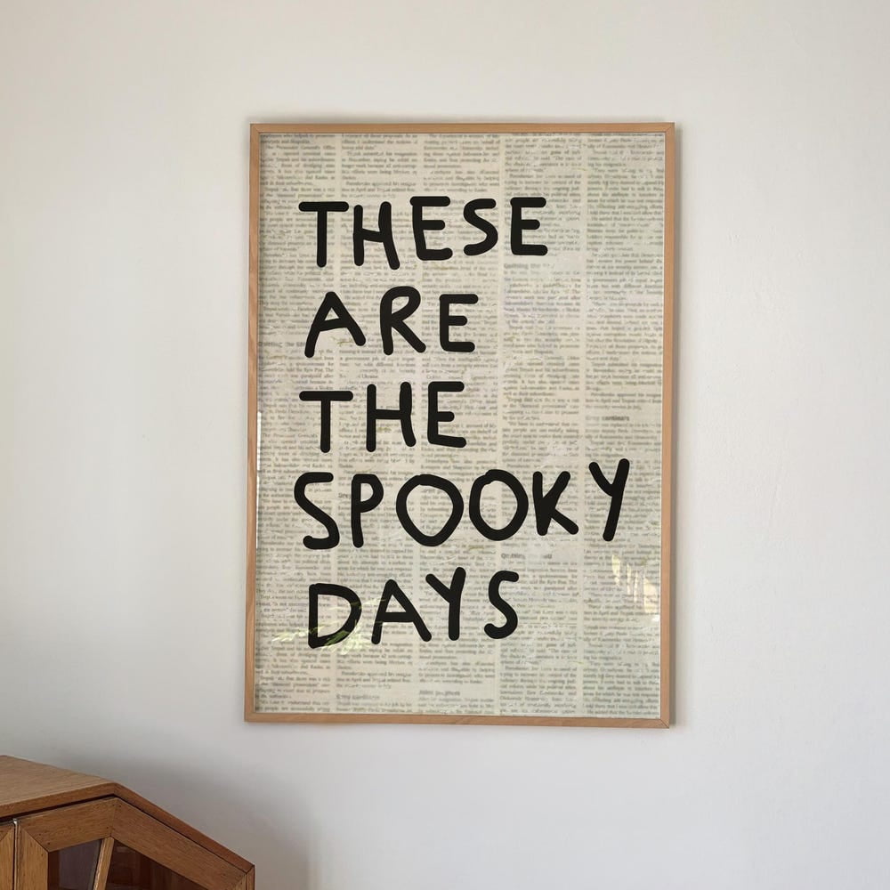 Hallo.Ween Newspaper Print: These Are The Spooky Days, Handwritten ...
