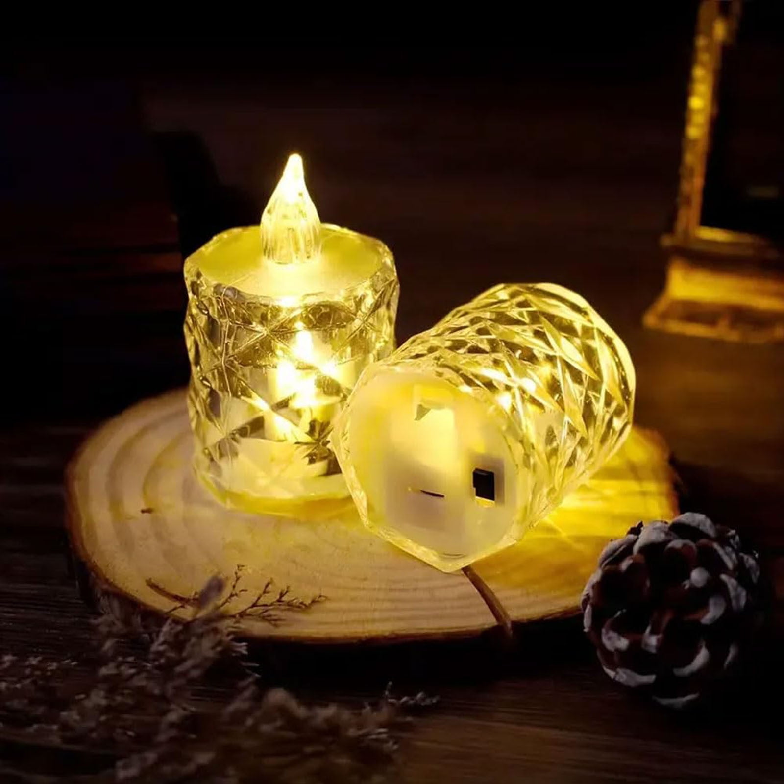 Hallo-ween Decor, Crystal Flameless Candle Light Artificiales Para ...