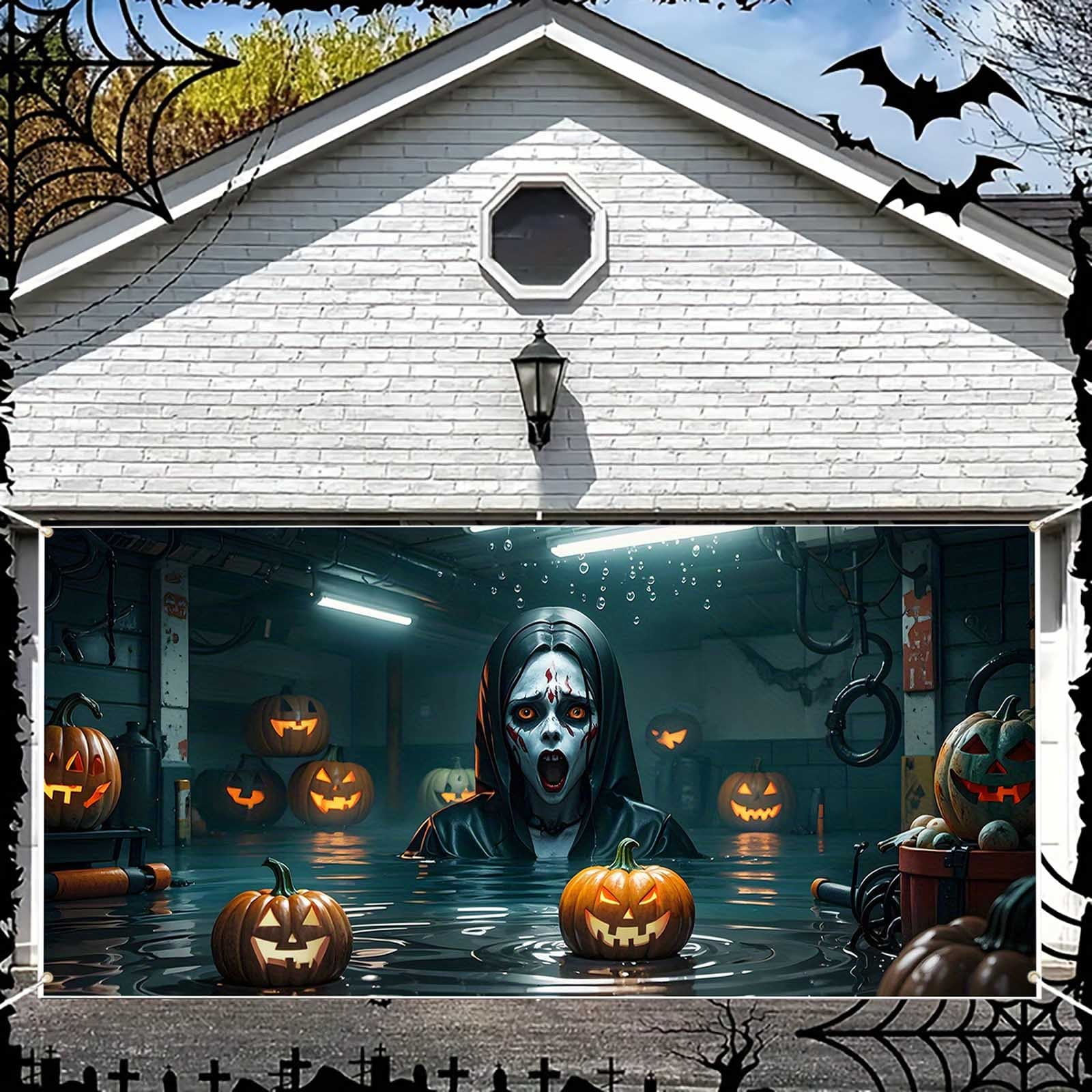 Hallo-ween Decor, Garage : Hallo-ween Themed Banner With Haunting ...