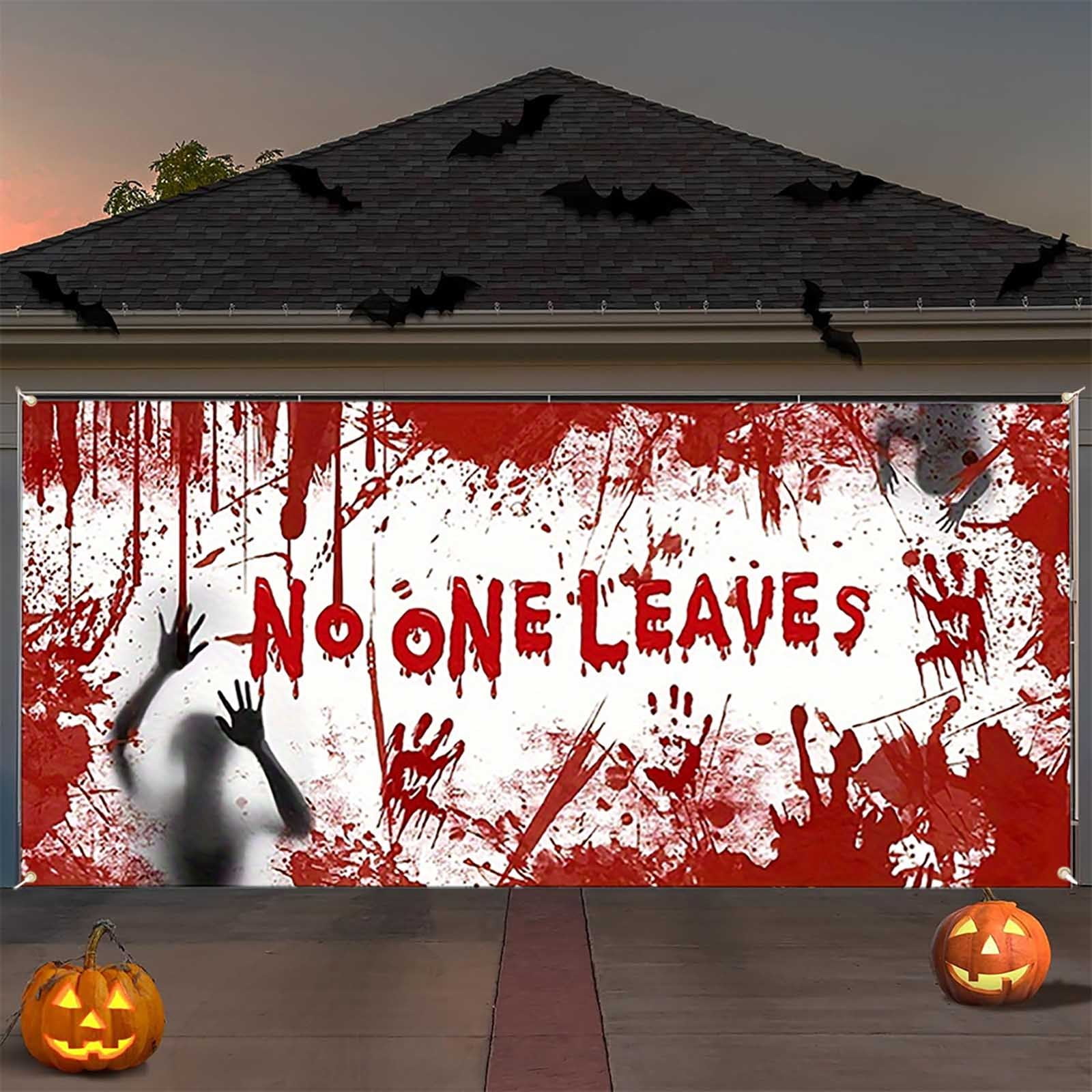 Hallo-ween Decorations, Garage Hallo-ween Themed Banner With Haunting ...
