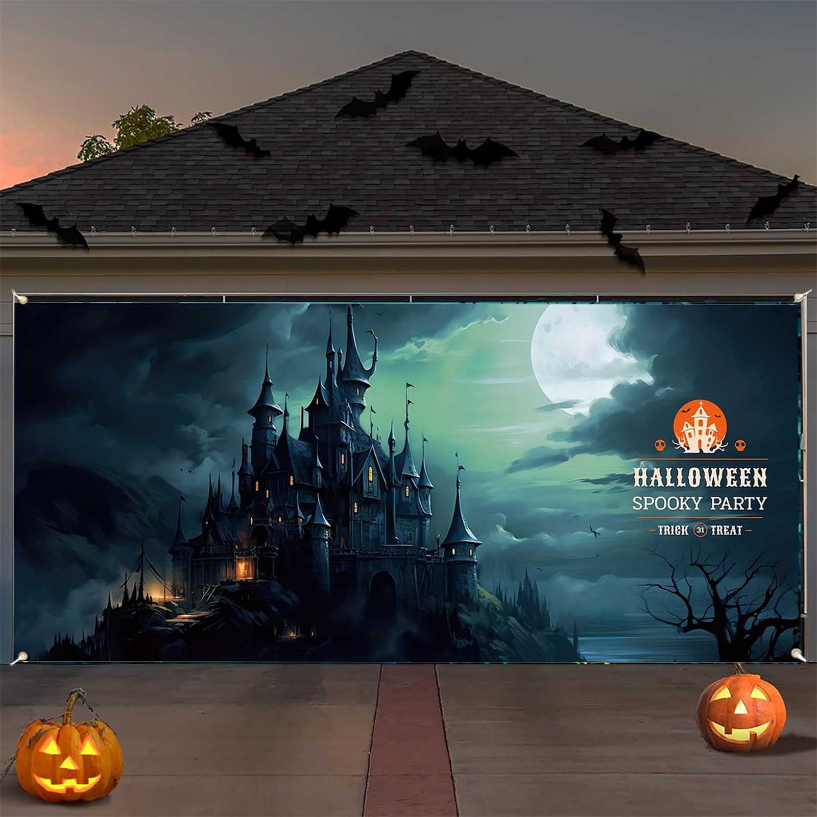 Hallo-ween Decorations, Garage : Hallo-ween Themed Banner With Haunting Graphics Perfect For Car ...