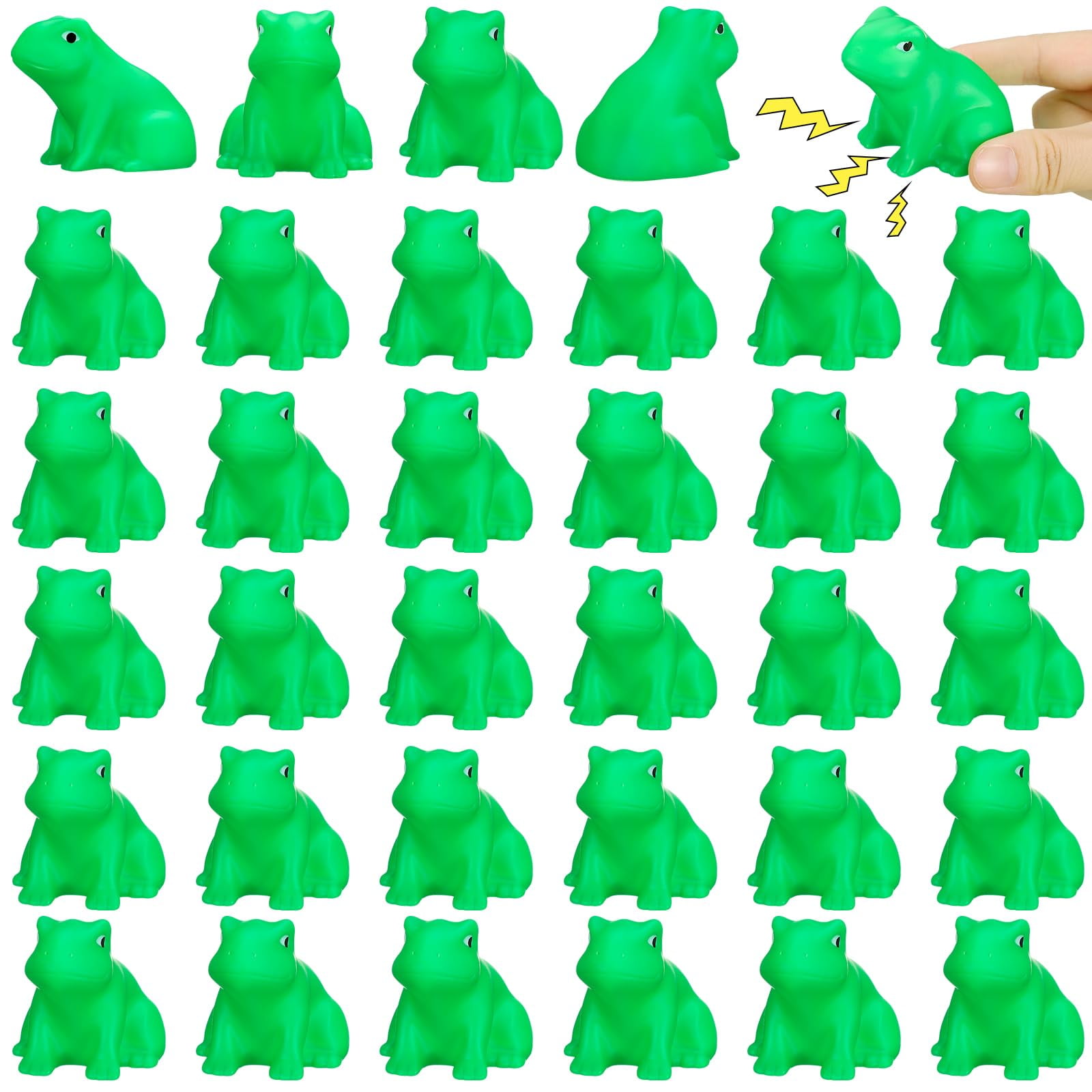 Halloscume 30 Pcs Rubber Frogs Squeak and Floating Green Frog Animal ...