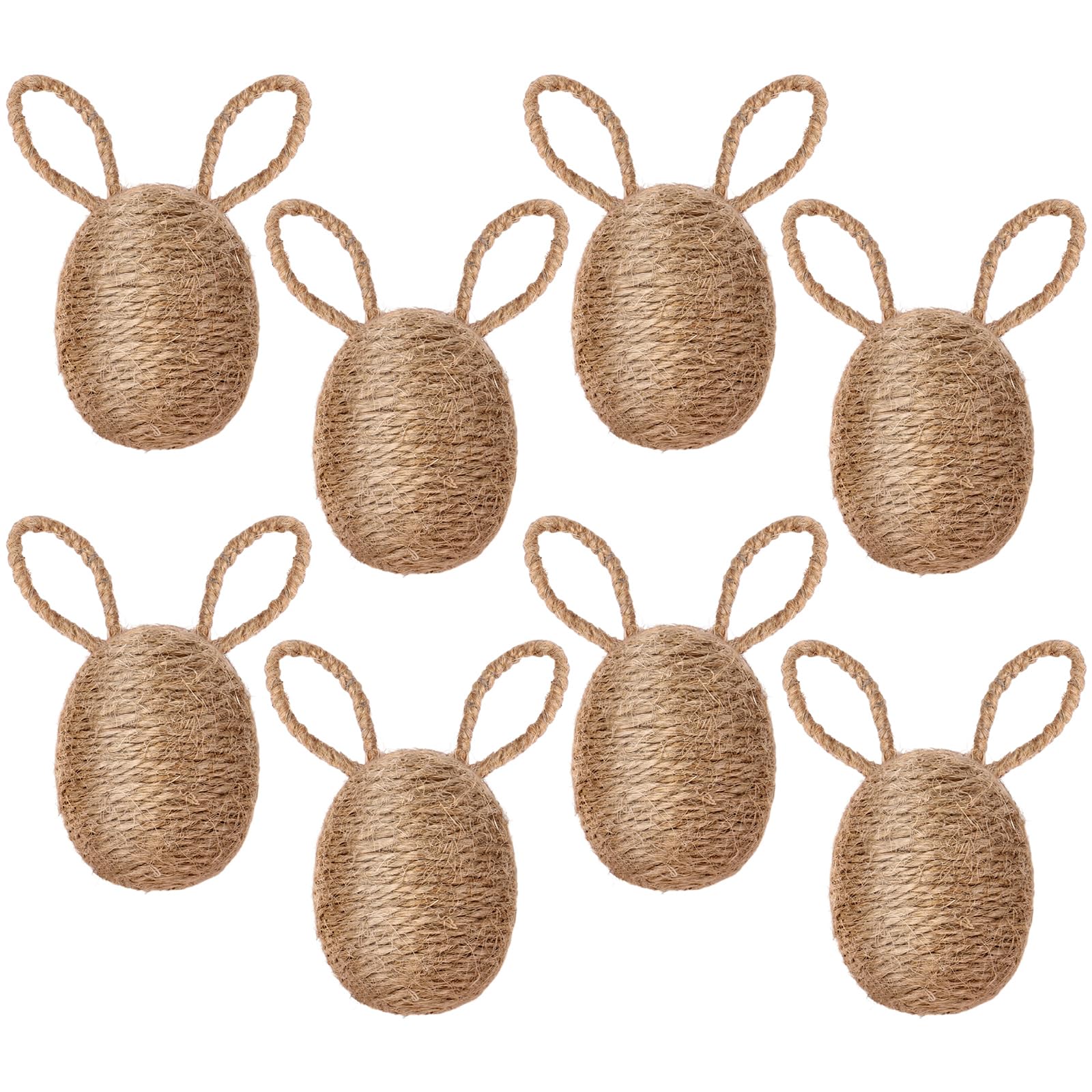 Halloscume 8 Pcs Farmhouse Easter Egg Linen Rope Eggs Rustic Easter ...