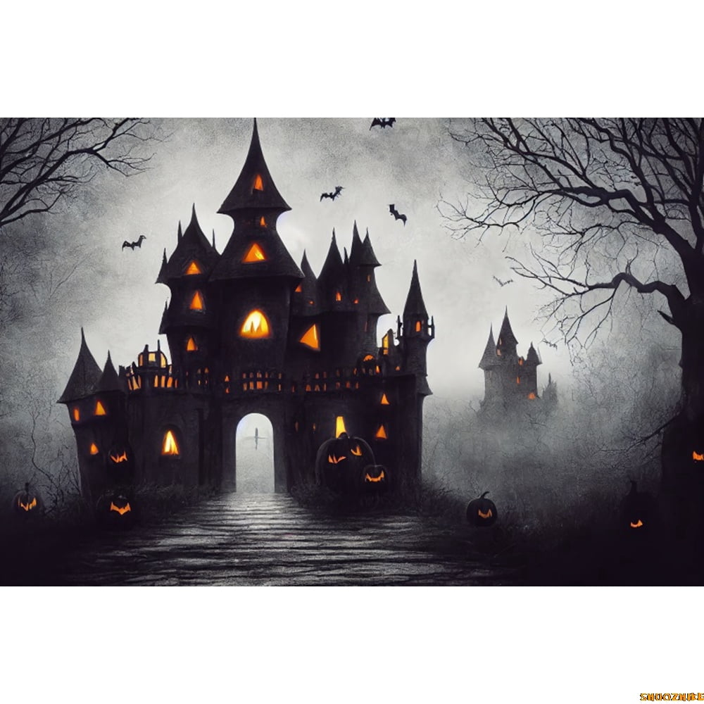 Hallowe Backdrop for Photography Horror Skull Pumpkin Bloody Hands for ...