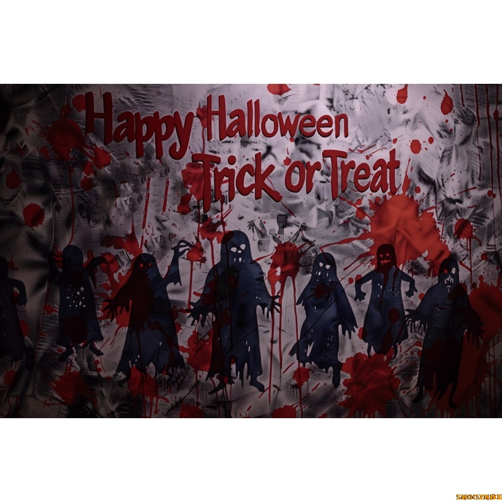 Hallowe Backdrop for Photography Horror Skull Pumpkin Bloody Hands for ...